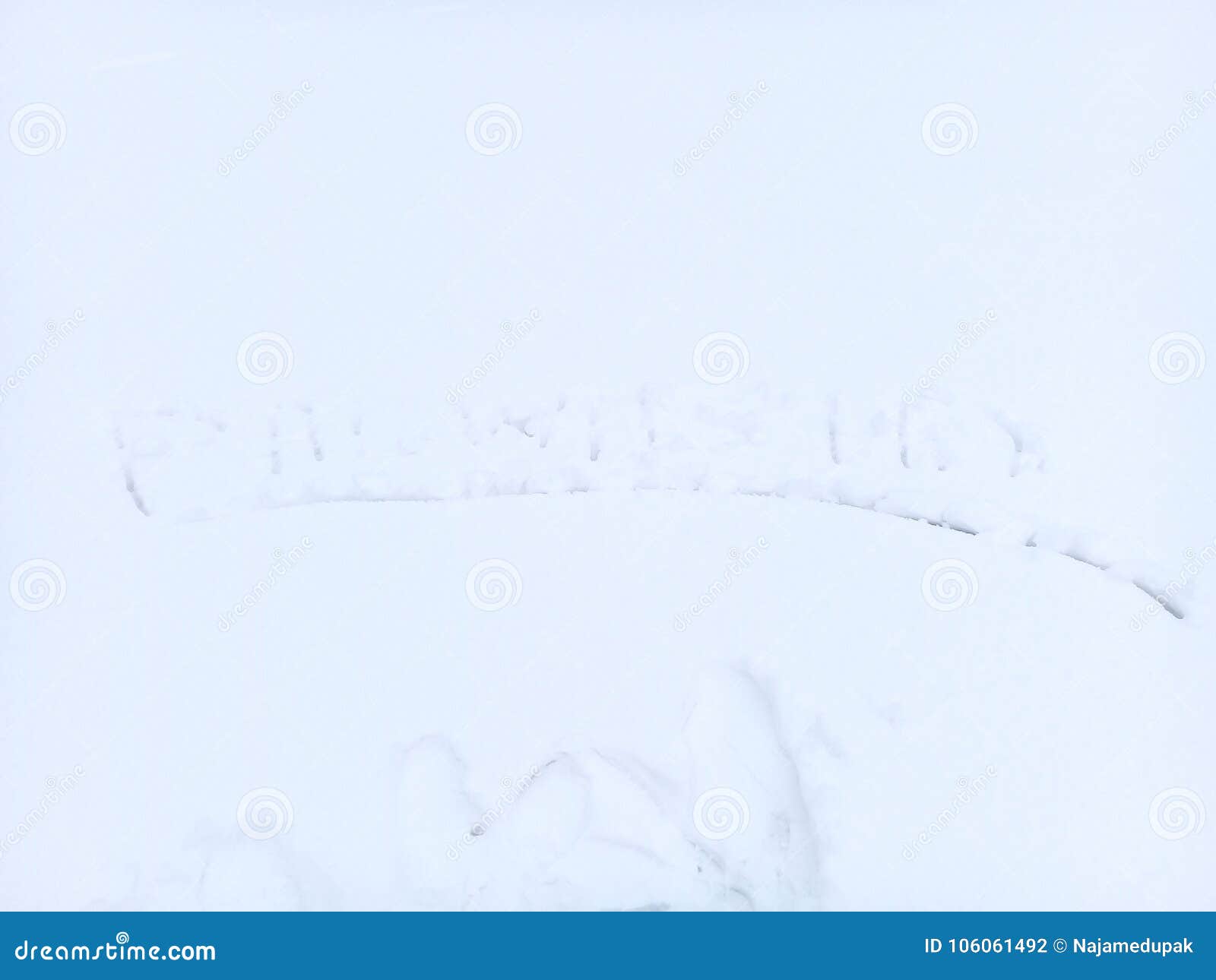 Name Written in Snow Ground Stock Photo - Image of concept, sign: 106061492