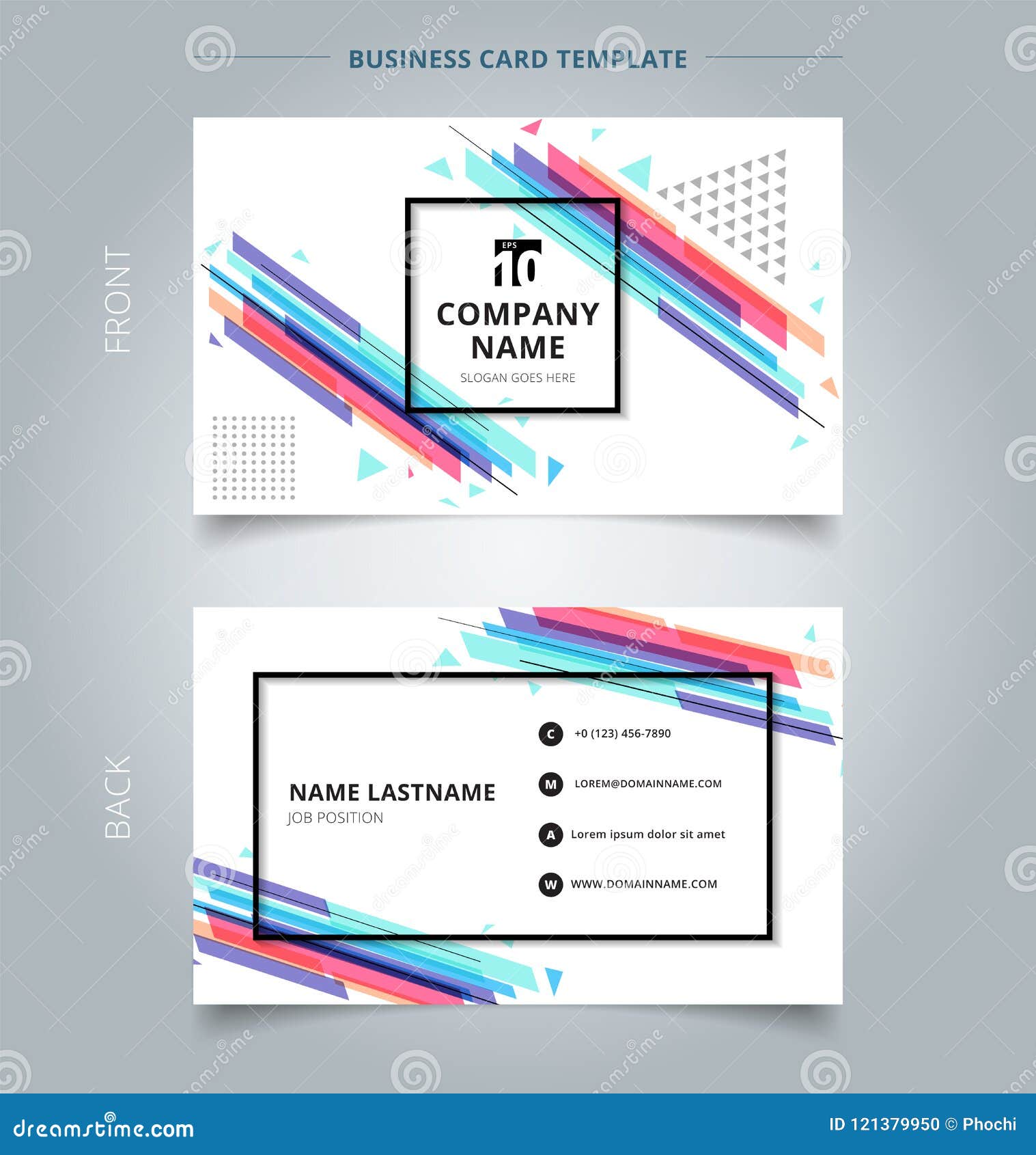 Namecard Template Colorful Geometric Pattern Style Abstract Back Stock ...