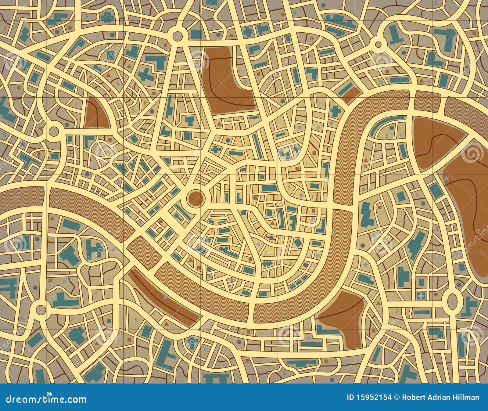 Nameless city map stock vector. Illustration of street - 15952154