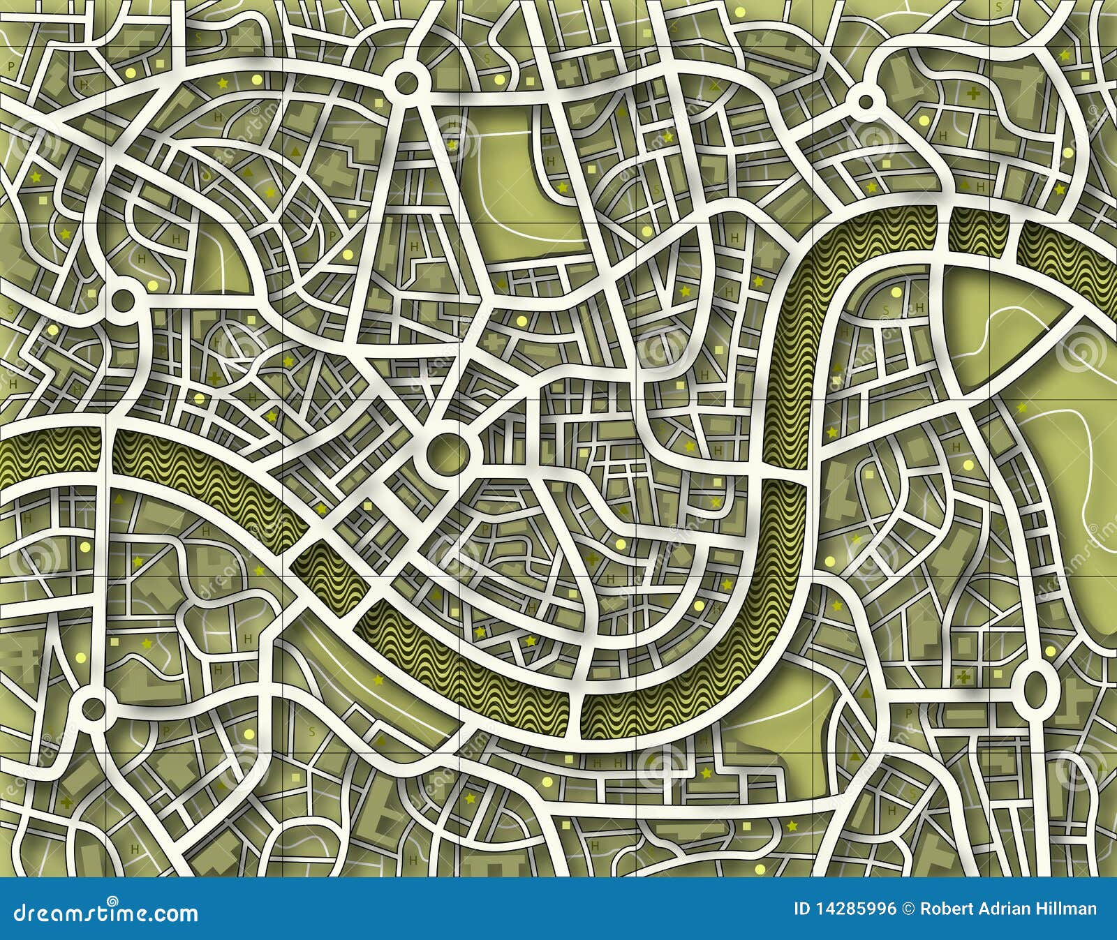 Nameless toned map stock illustration. Illustration of route - 14285996
