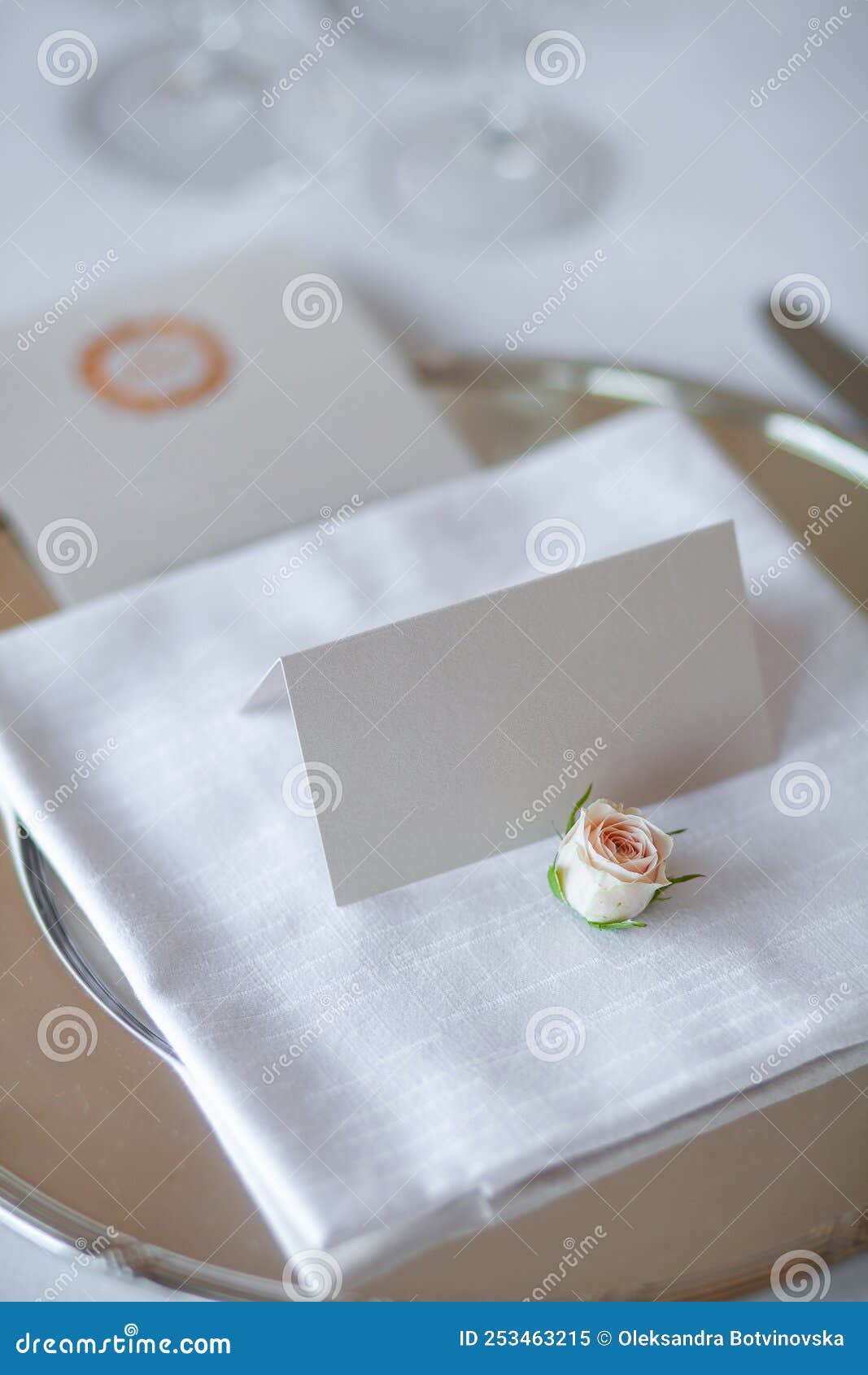 Nameplate for a Guest on the Table at a Wedding Party Stock Image ...