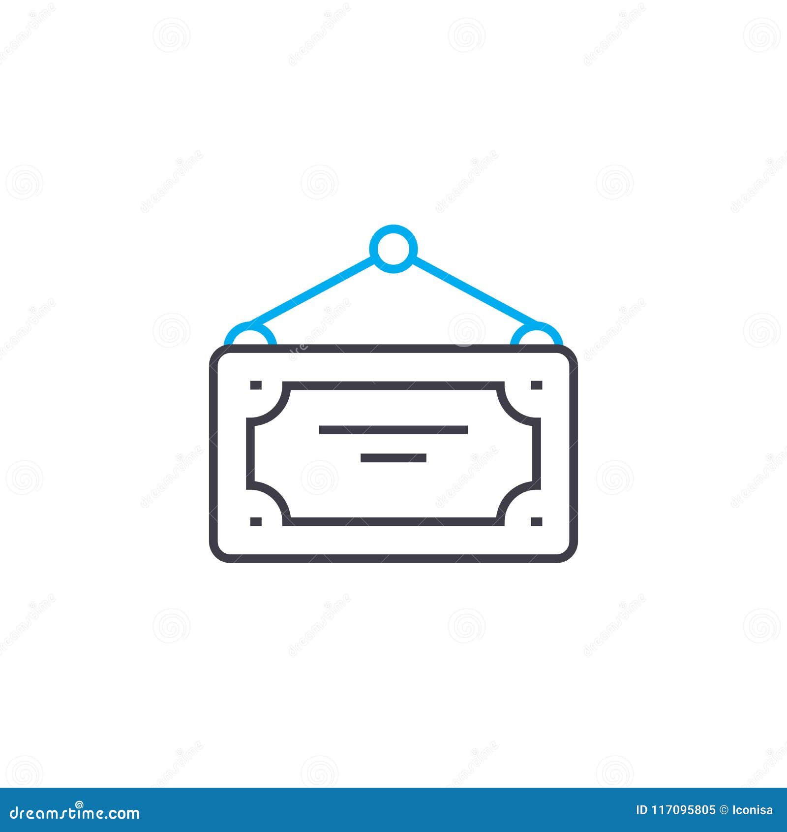 Nameplate Linear Icon Concept. Nameplate Line Vector Sign, Symbol ...