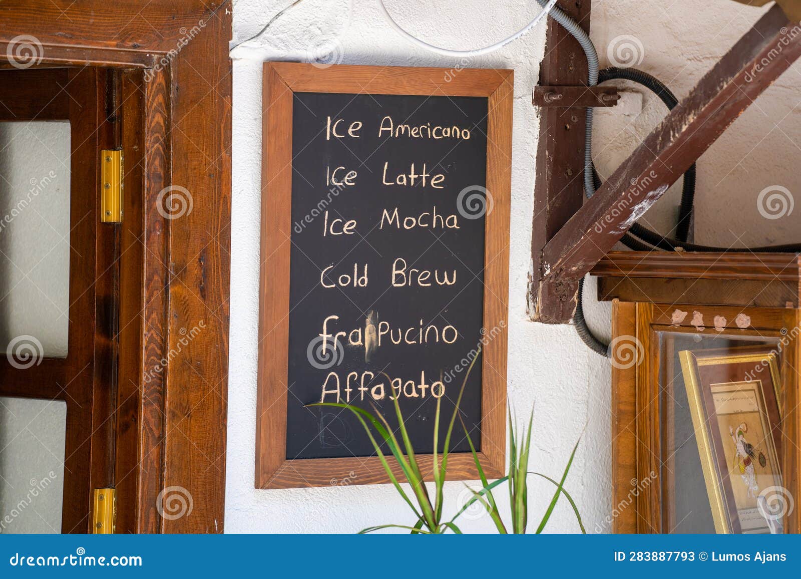 The Names of the Coffee Varieties on the Sign on the Wall of the Cafe ...