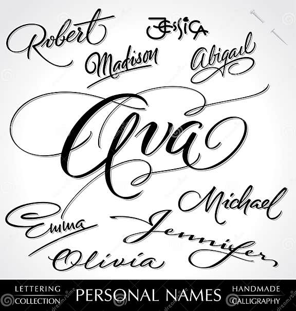 Names Hand Lettering (vector) Stock Vector - Illustration of female ...