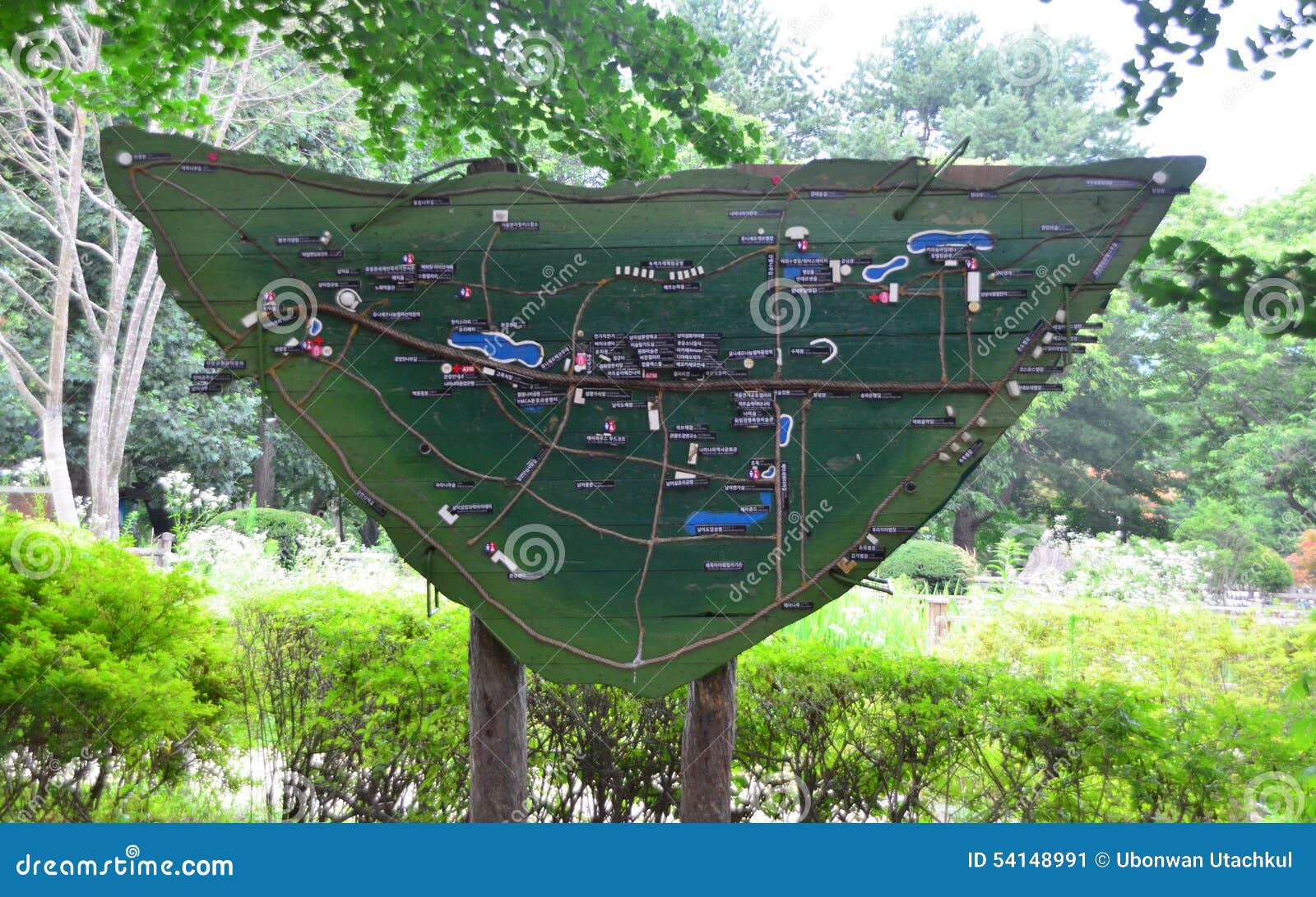 Nami island map stock image. Image of garden, namiseom - 54148991