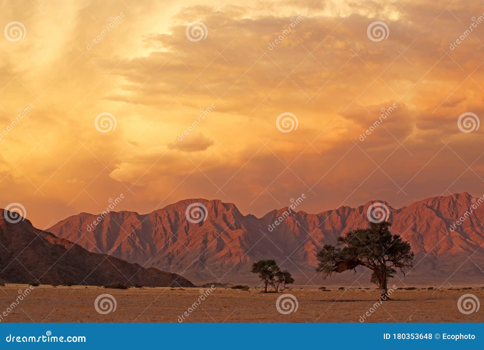 Namib Desert Landscape at Sunset Stock Photo - Image of dramatic, namib ...
