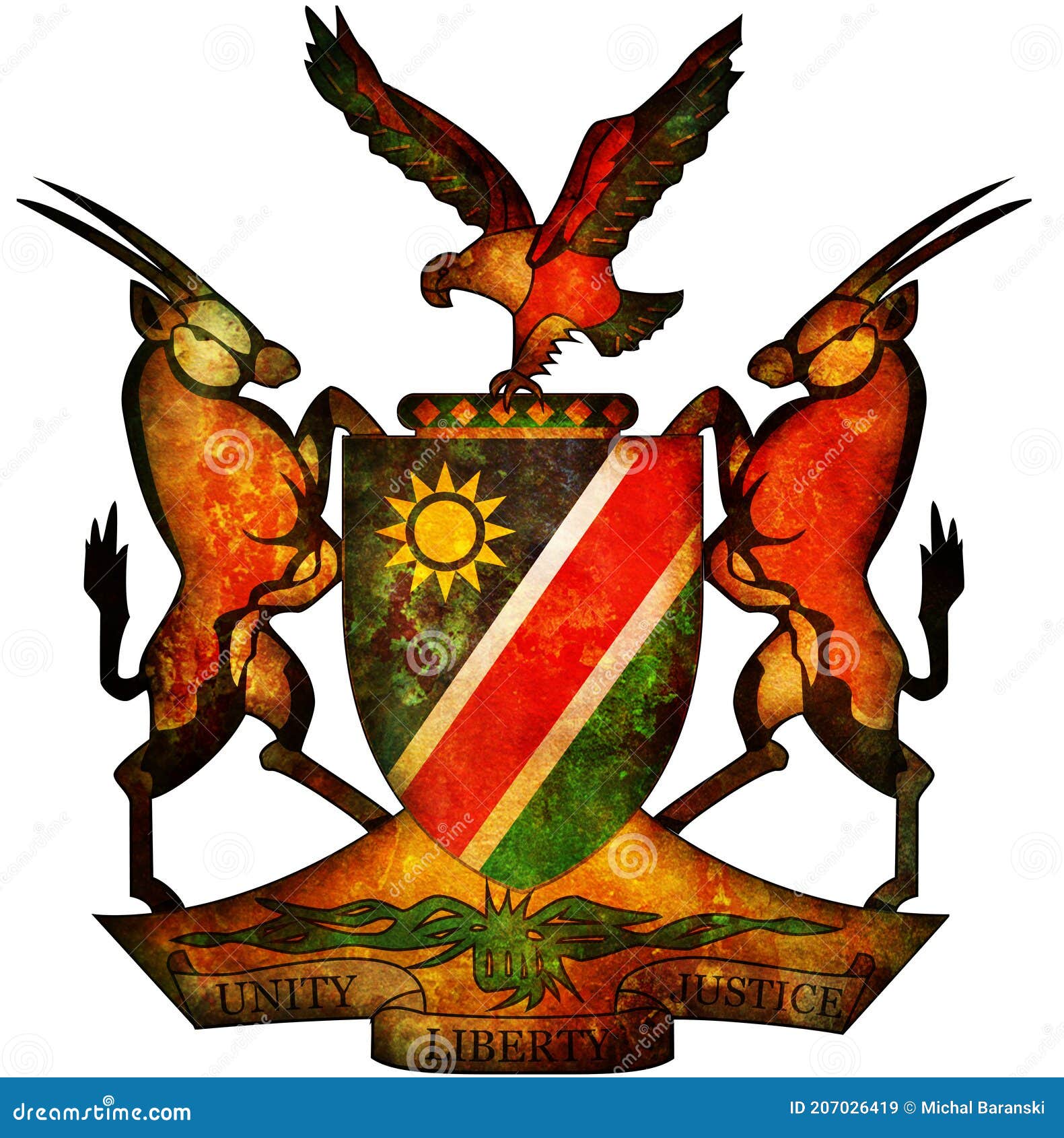 Namibia coat of arms stock illustration. Illustration of national ...