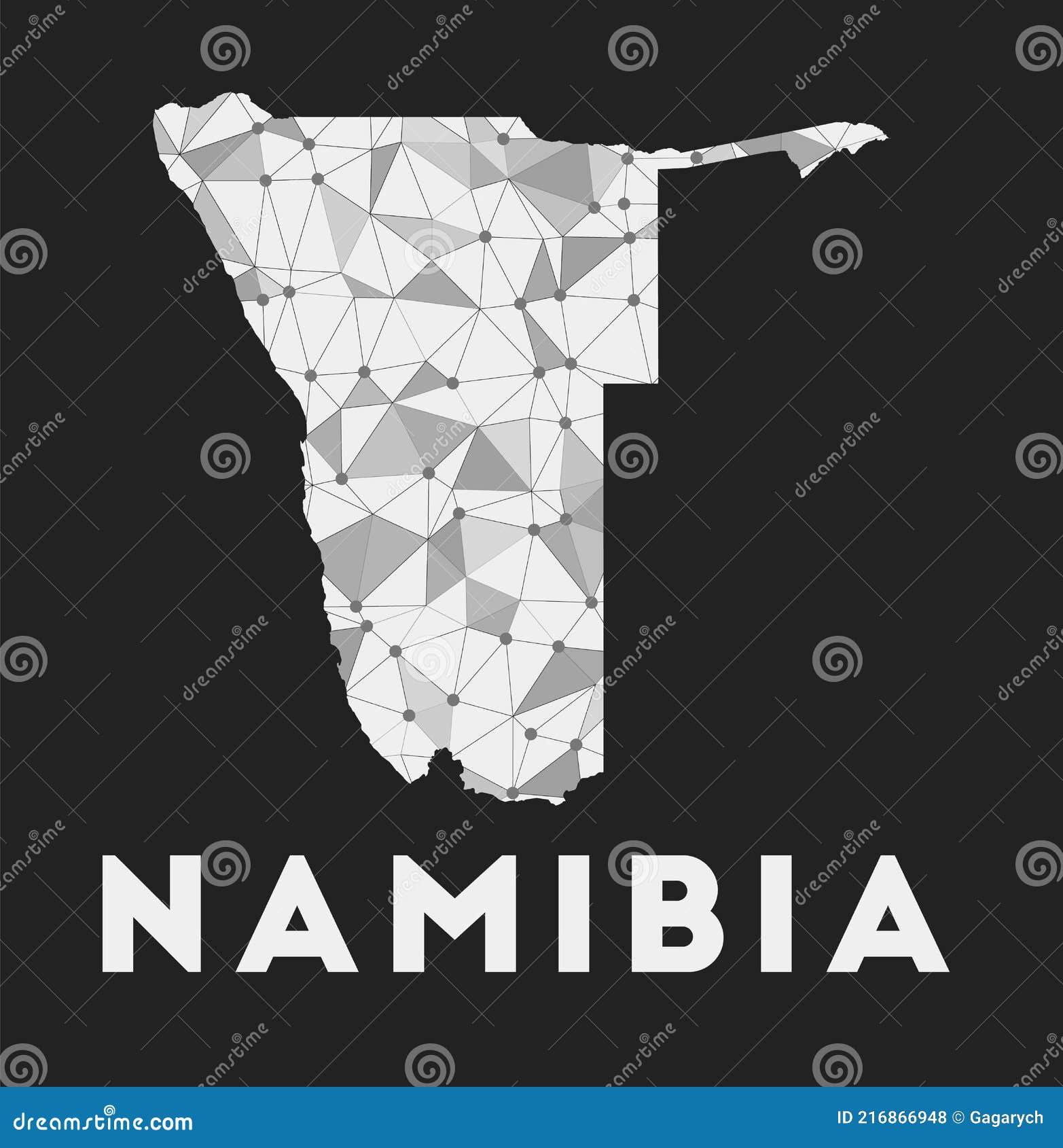 Namibia - Communication Network Map of Country. Stock Vector ...