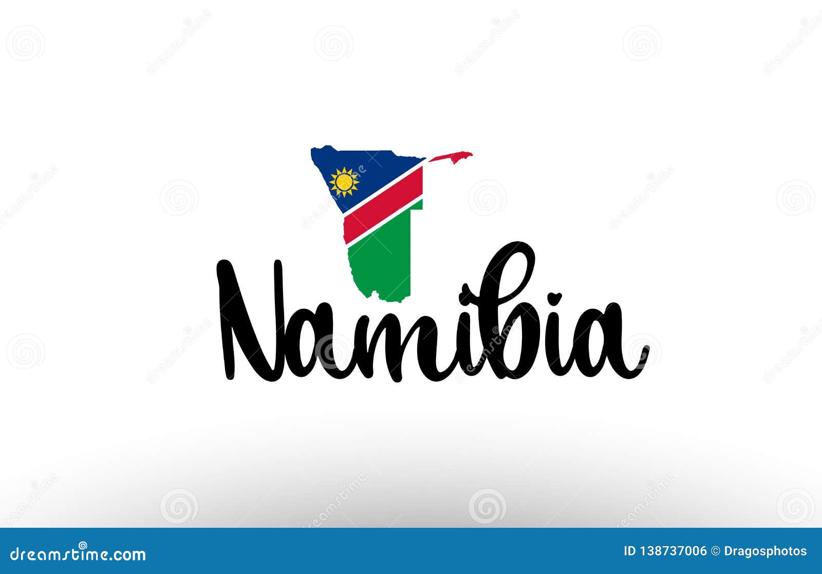 Namibia Country Big Text with Flag Inside Map Concept Logo Stock Vector ...