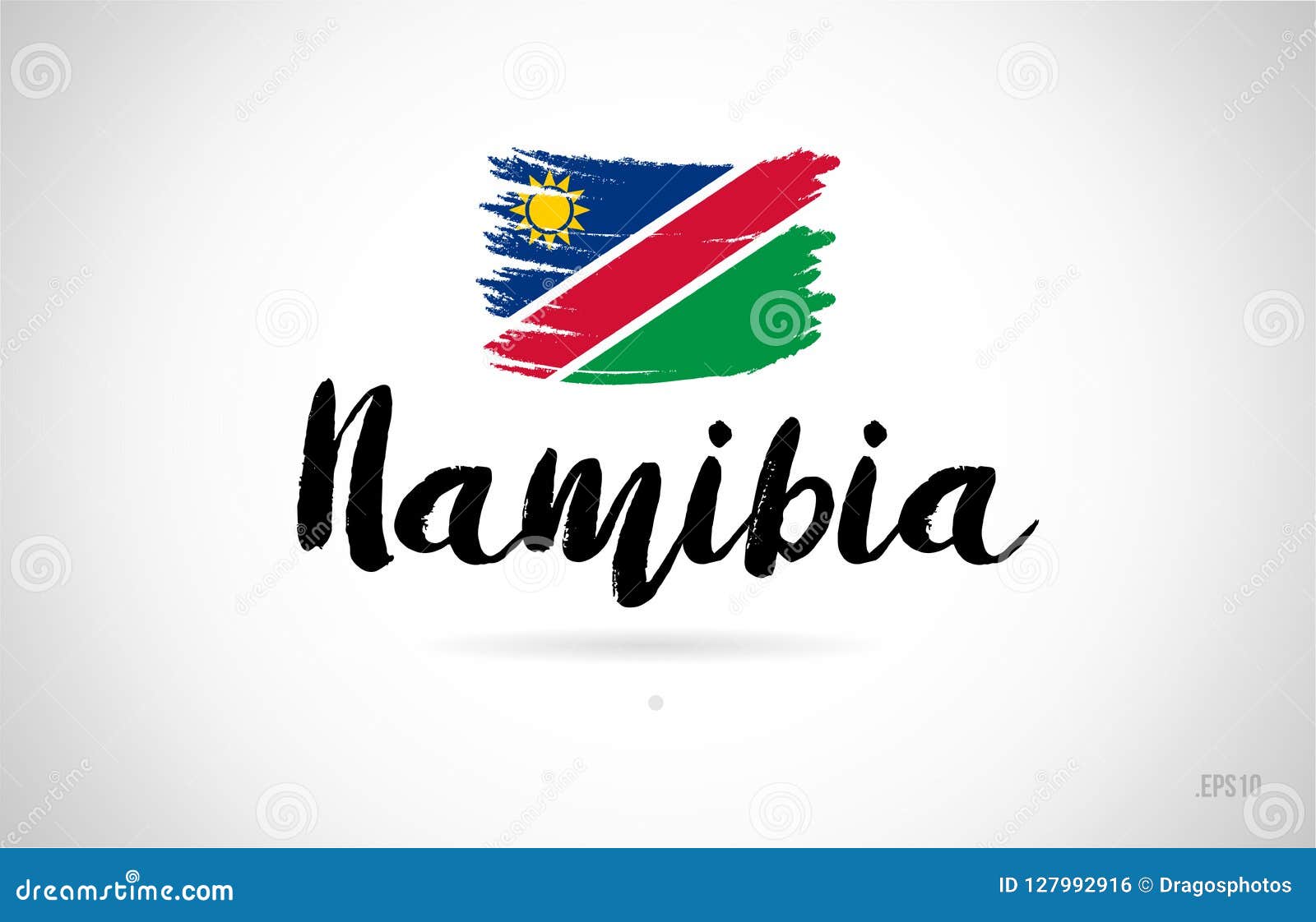 Namibia Country Flag Concept with Grunge Design Icon Logo Stock Vector ...