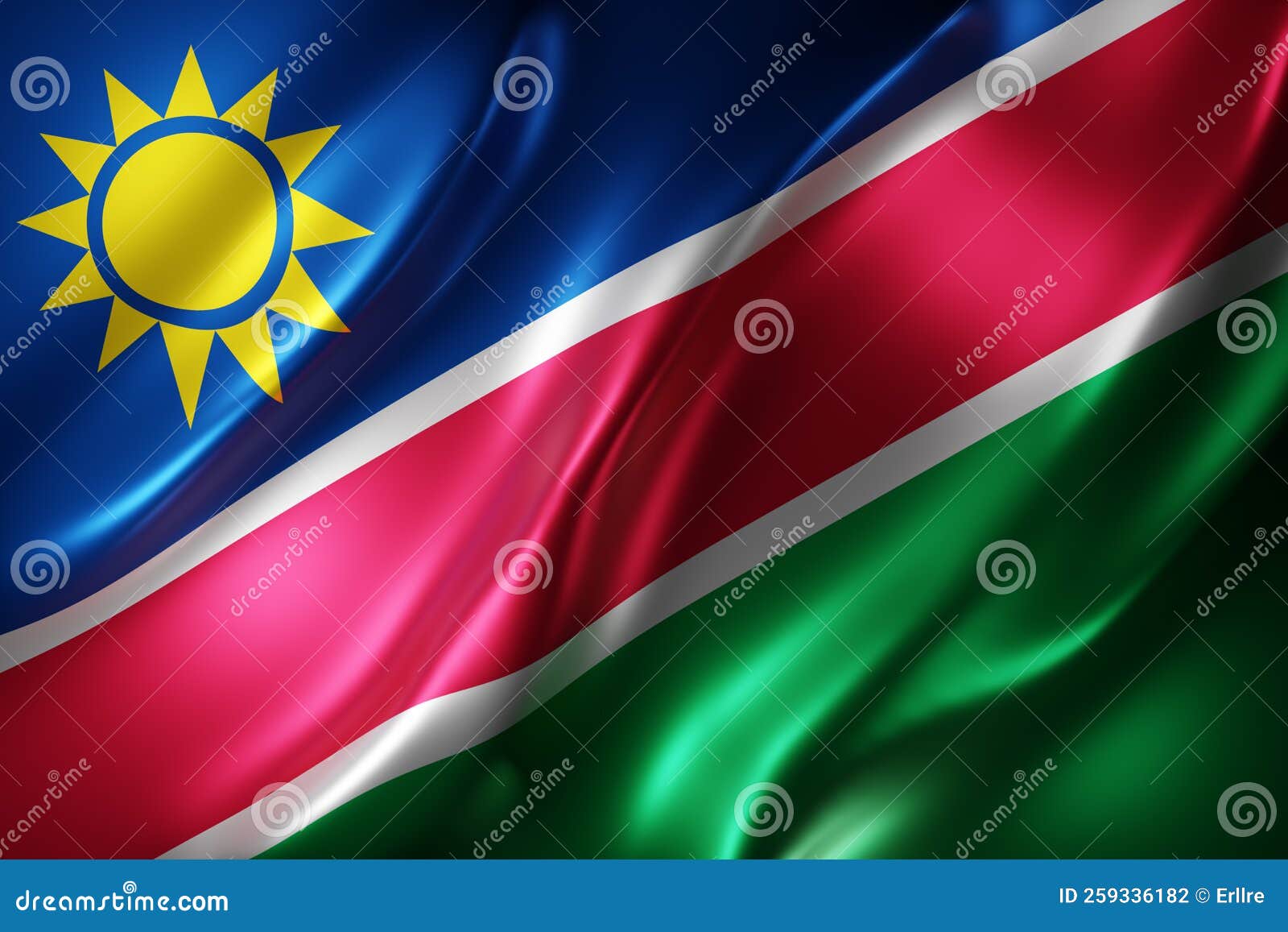 Namibia 3d flag stock illustration. Illustration of design - 259336182