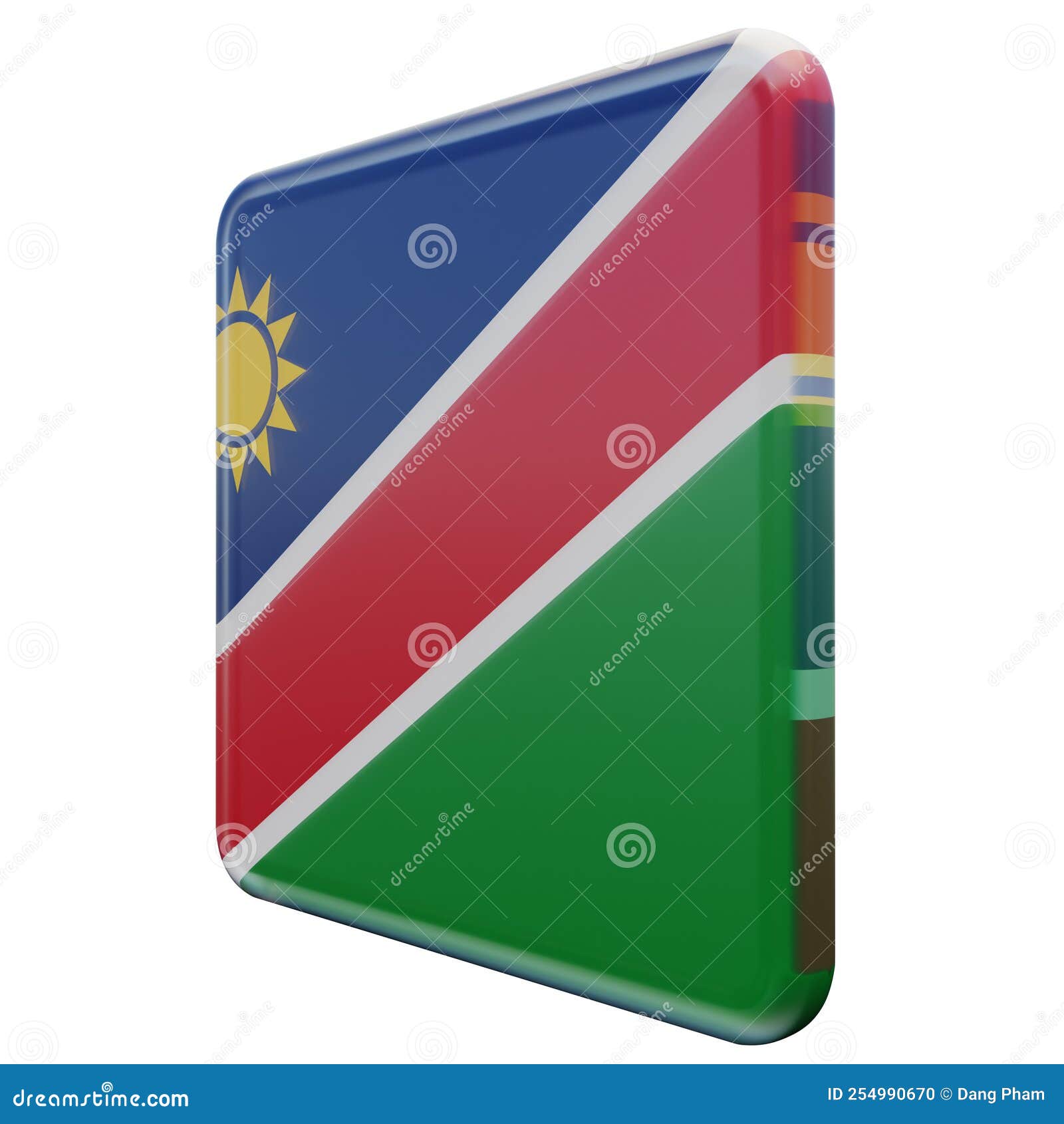 Namibia 3D flag stock illustration. Illustration of glass - 254990670