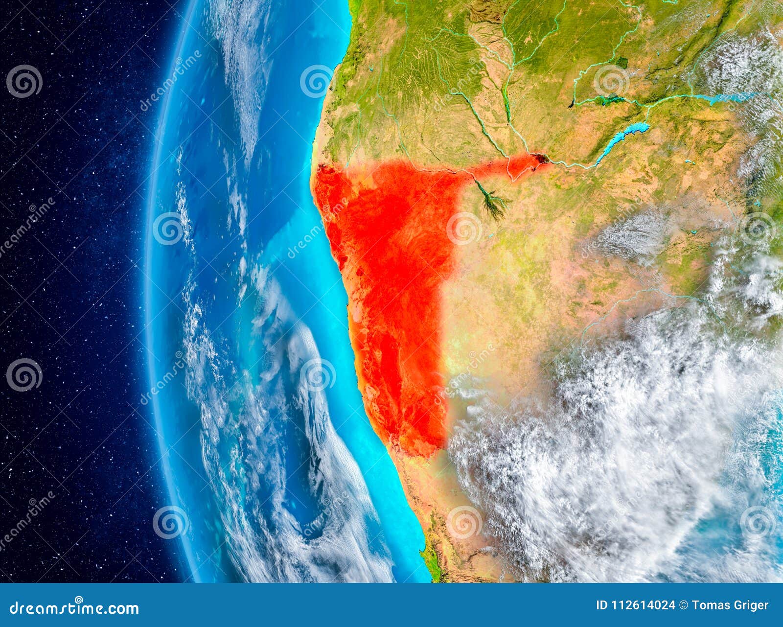 Namibia on Earth from Space Stock Photo - Image of republic, political ...