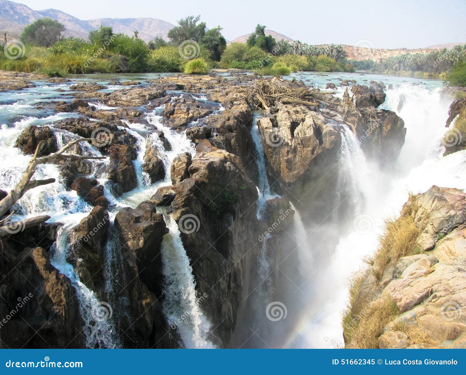 Namibia Epupa waterfall stock image. Image of waterfall - 51662345