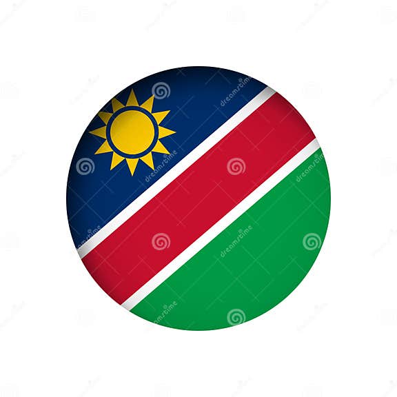 Circle Vector Flag of Namibia Stock Illustration - Illustration of ...