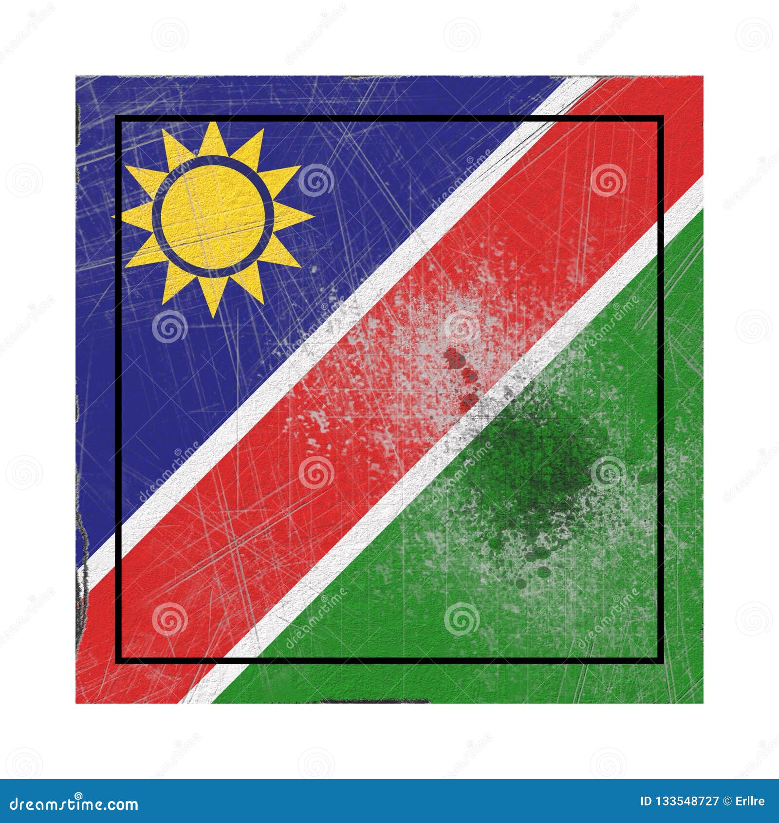 Namibia Flag in Concrete Square Stock Illustration - Illustration of ...