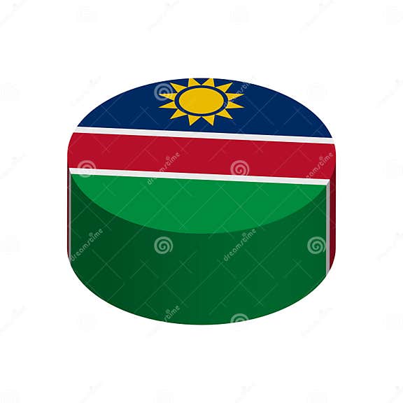 Isometric 3D Circle Vector Flag of Namibia Stock Vector - Illustration ...