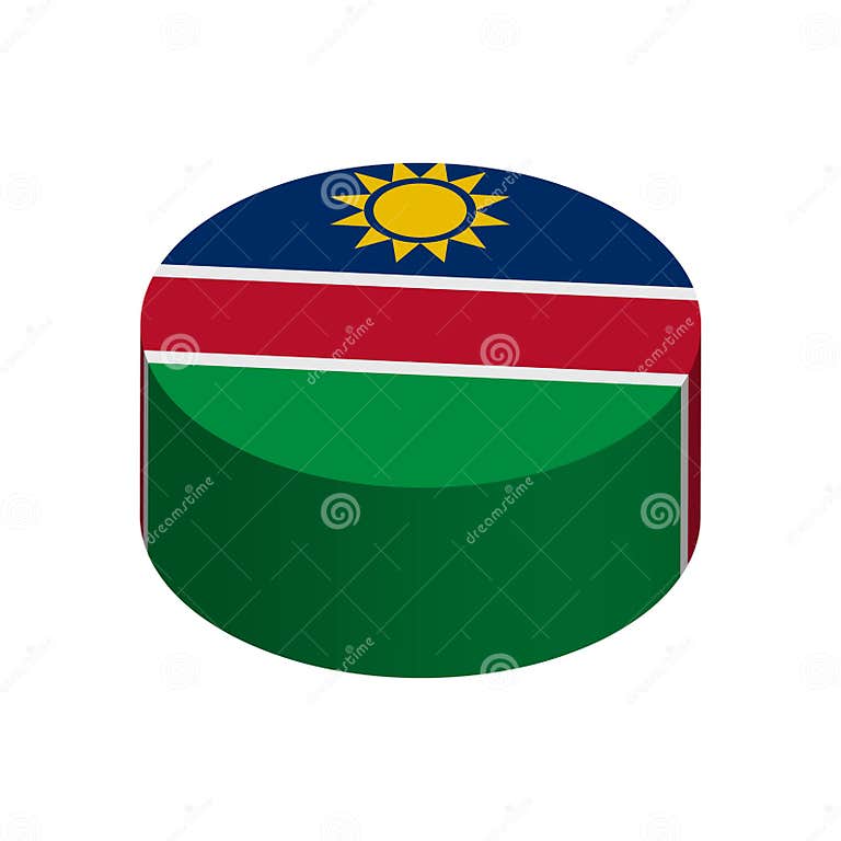 Isometric 3D Circle Vector Flag of Namibia Stock Vector - Illustration ...