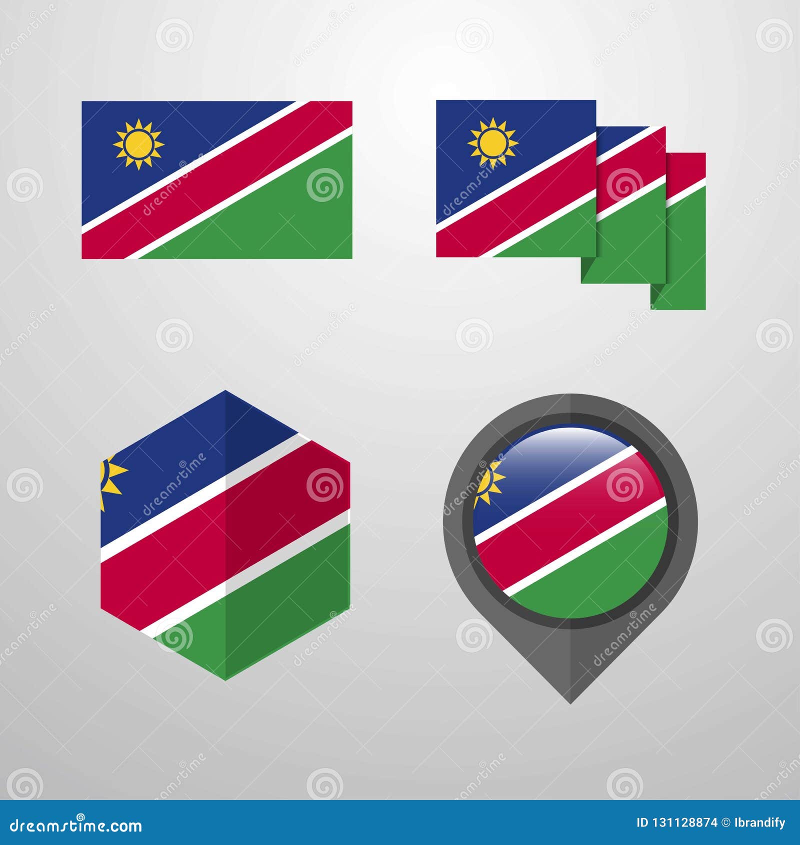 Namibia Flag Design Set Vector Stock Vector - Illustration of flag ...