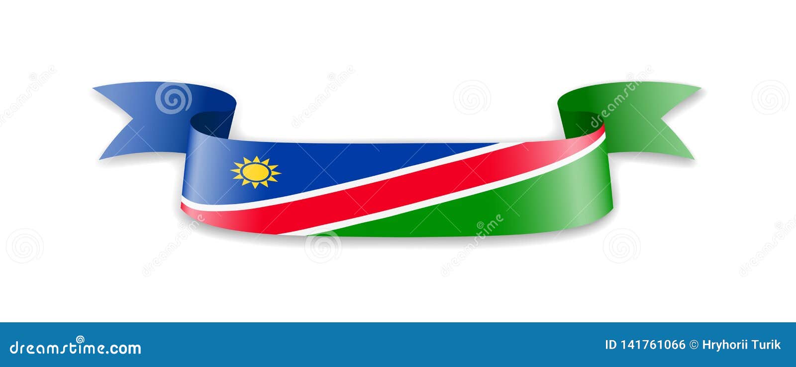 Namibia Flag in the Form of Wave Ribbon Stock Illustration ...