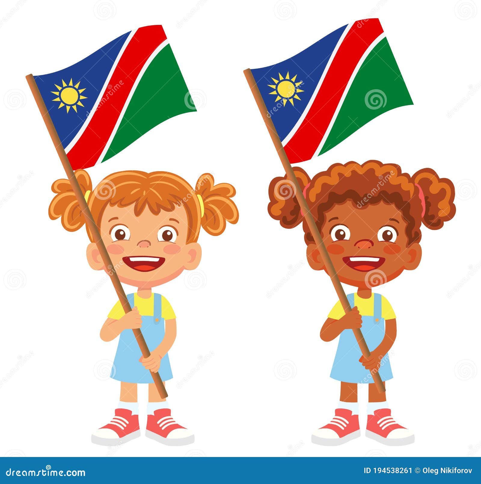 Namibia flag in hand set stock illustration. Illustration of patriot ...