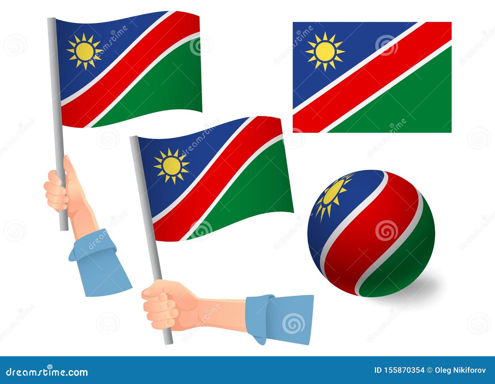 Namibia flag in hand icon stock illustration. Illustration of pride ...