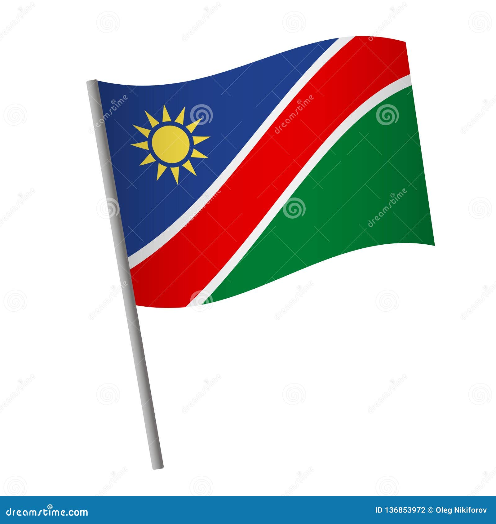 Namibia flag icon stock illustration. Illustration of flagpole - 136853972