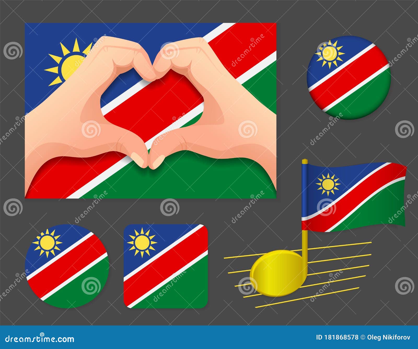 Namibia flag icon stock illustration. Illustration of love - 181868578
