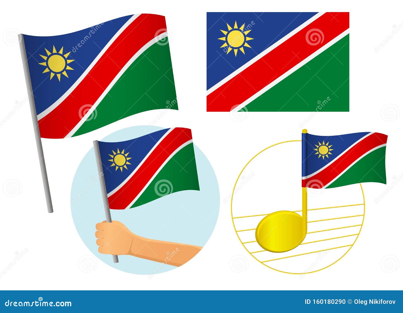 Namibia flag icon set stock illustration. Illustration of flag - 160180290