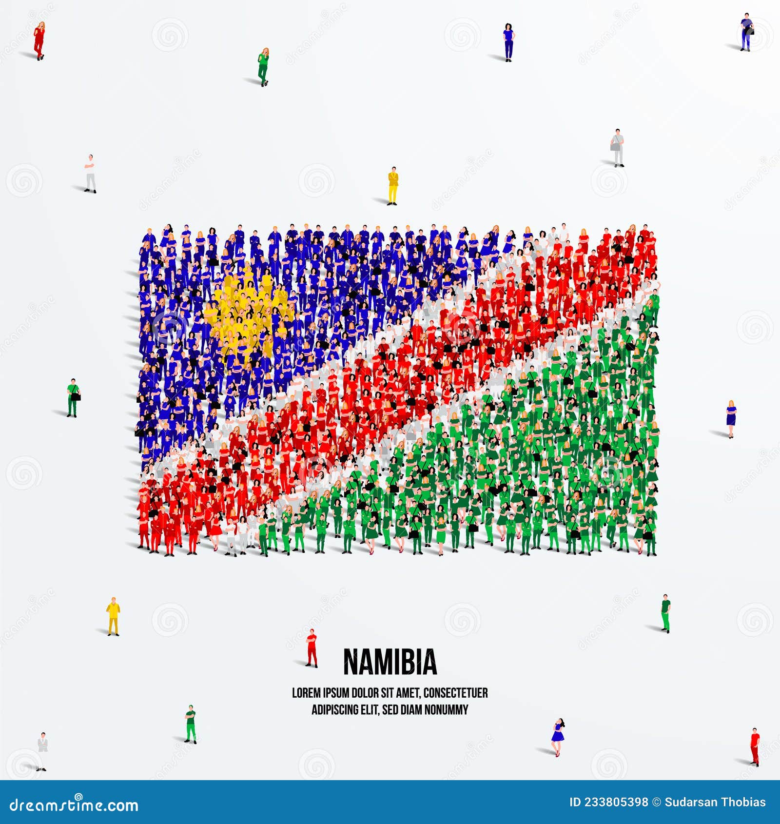 Namibia People Icon Map. Stylized Vector Silhouette Of Namibia ...