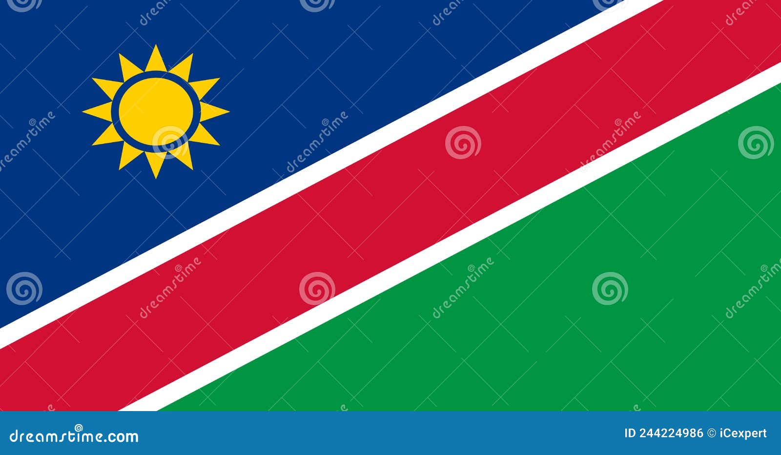 Namibia Flag with Original RGB Color Vector Illustration Stock Vector ...