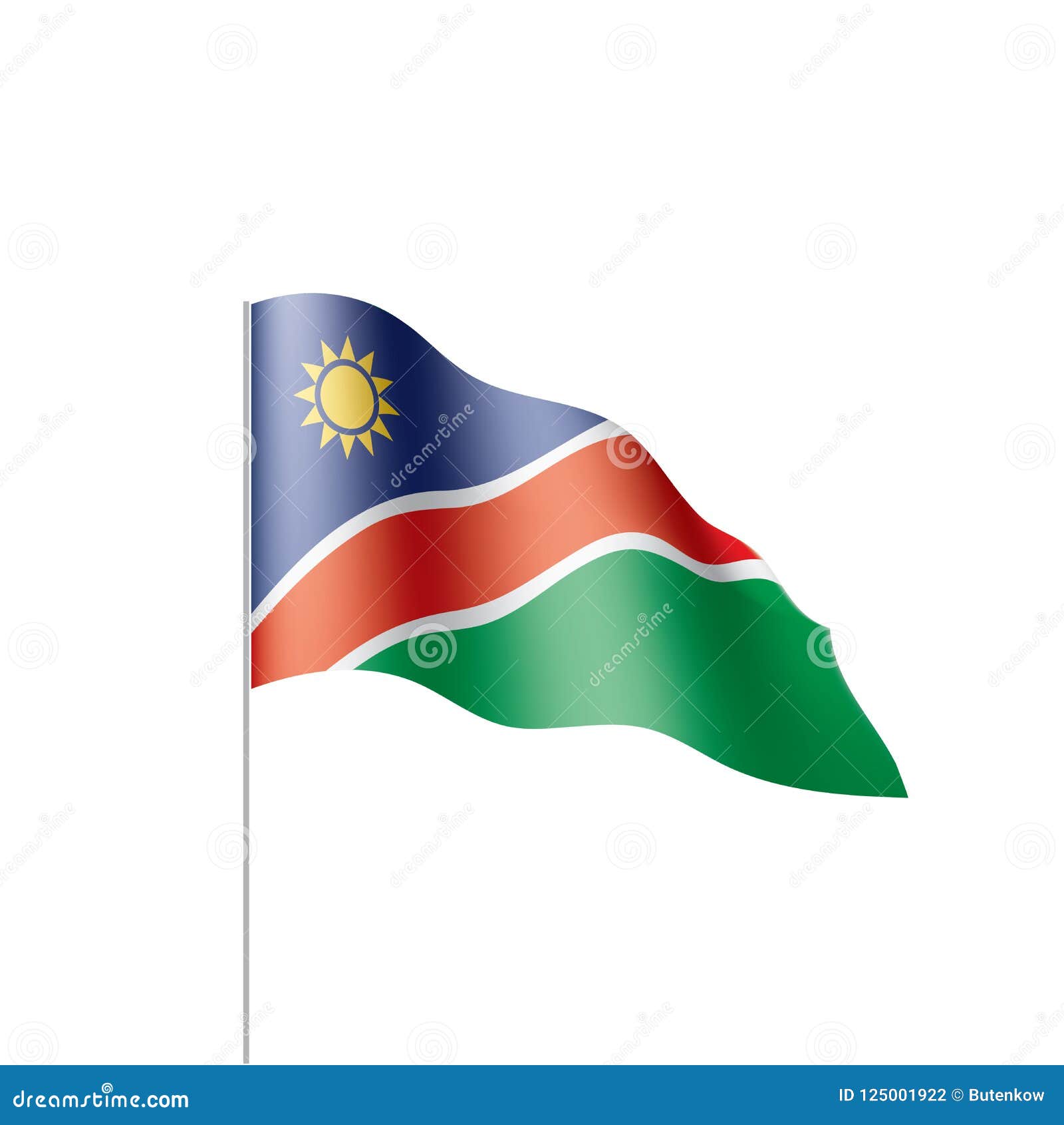 Namibia Flag, Vector Illustration Stock Illustration - Illustration of ...