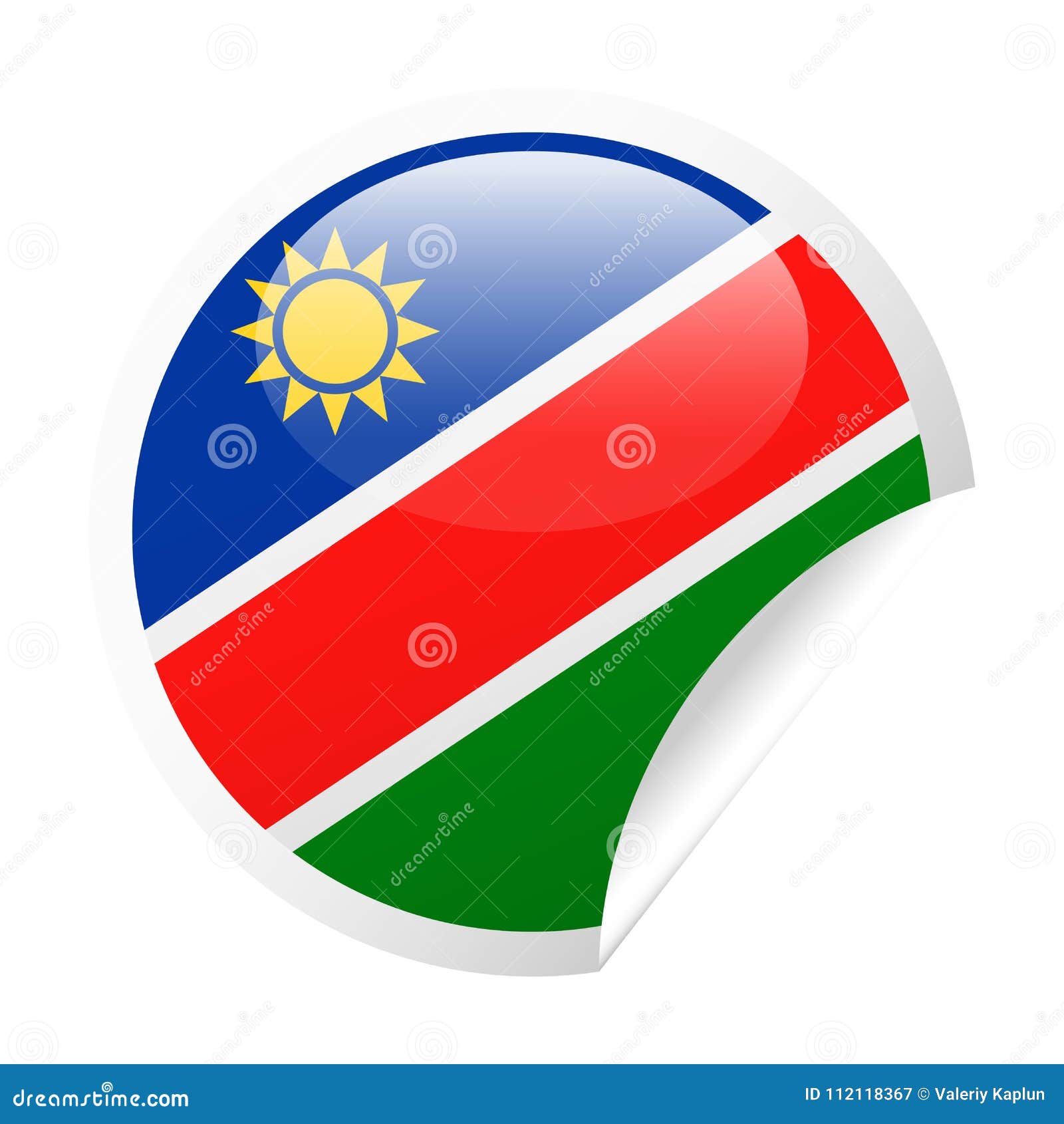Namibia Flag Vector Round Corner Paper Icon Stock Illustration ...