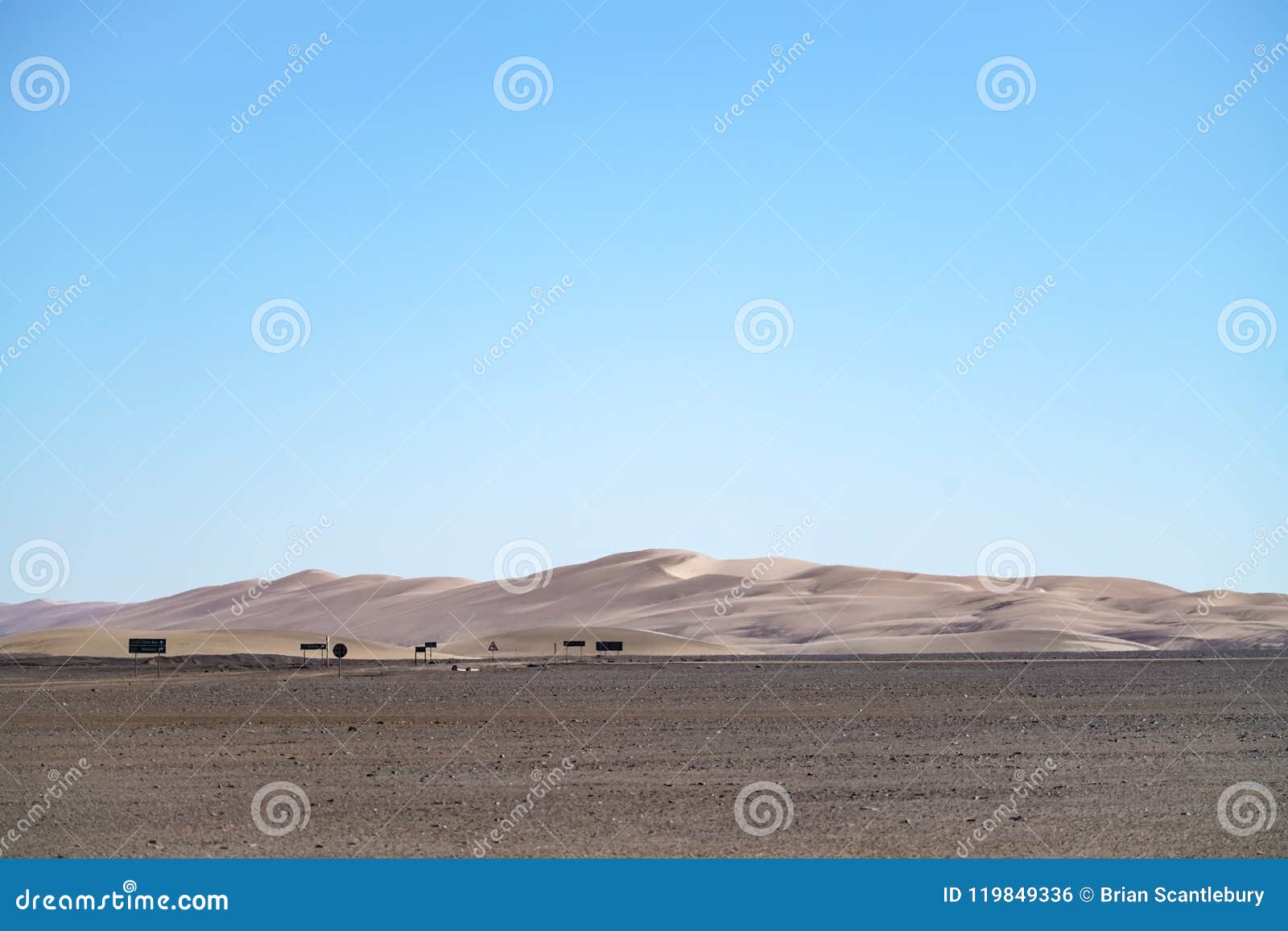 Namibia Flat Desert Landscape Stock Photo - Image of wide, arid: 119849336
