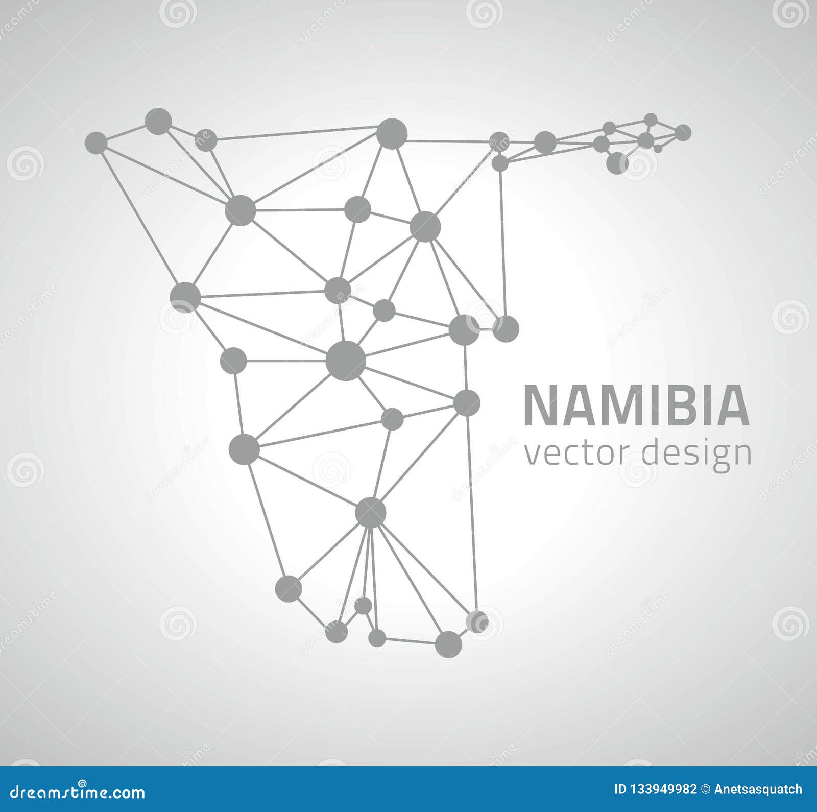 Namibia Dot Grey Vector Contour Map of Africa Stock Vector ...