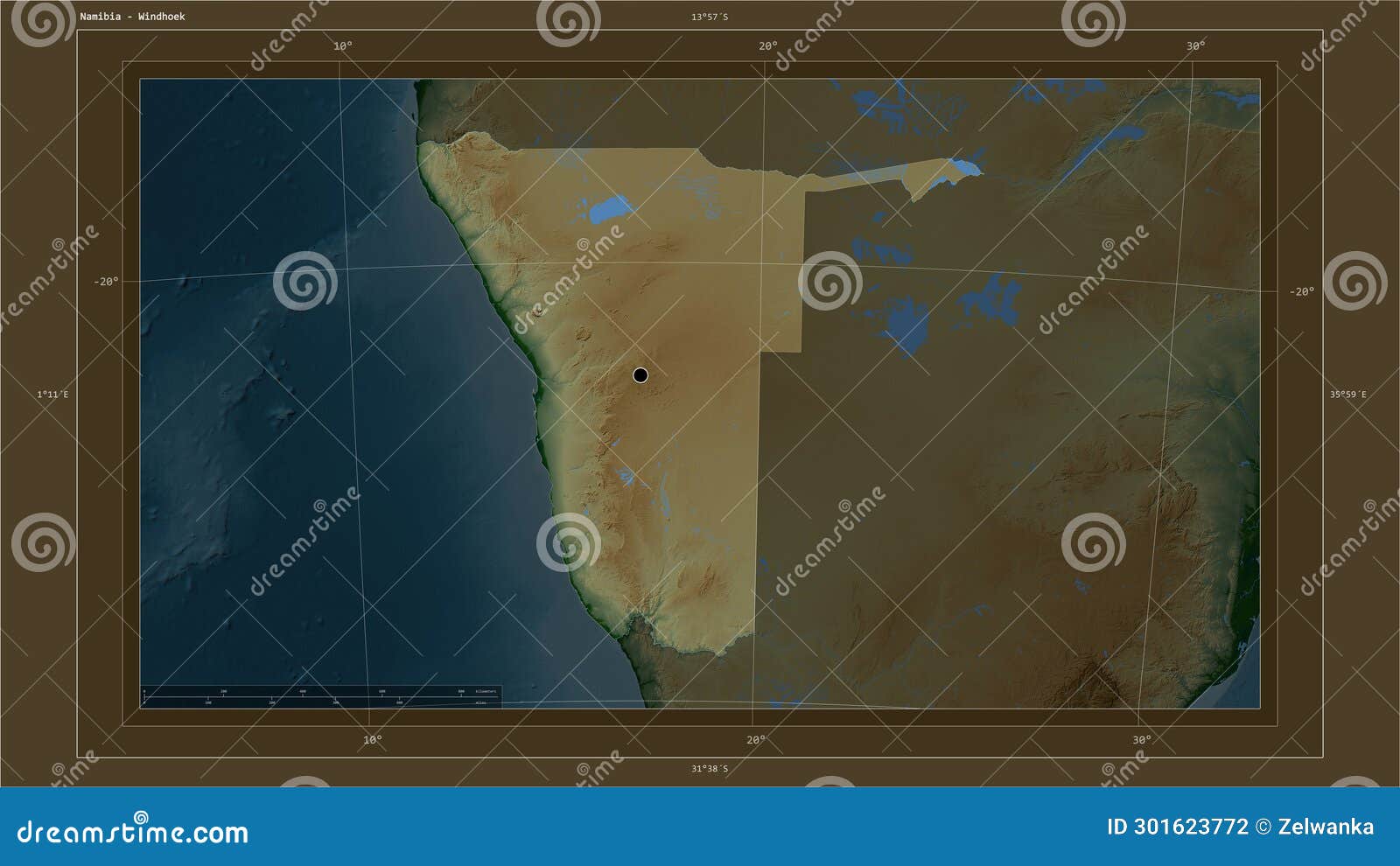 Namibia Highlighted - Composition. Physical Stock Illustration ...