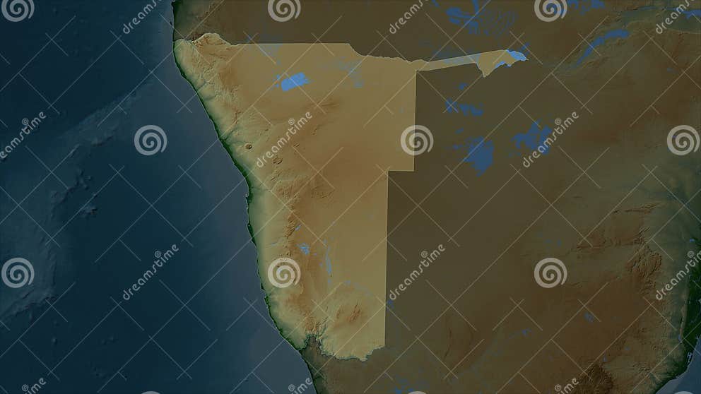 Namibia Highlighted. Physical Stock Illustration - Illustration of ...
