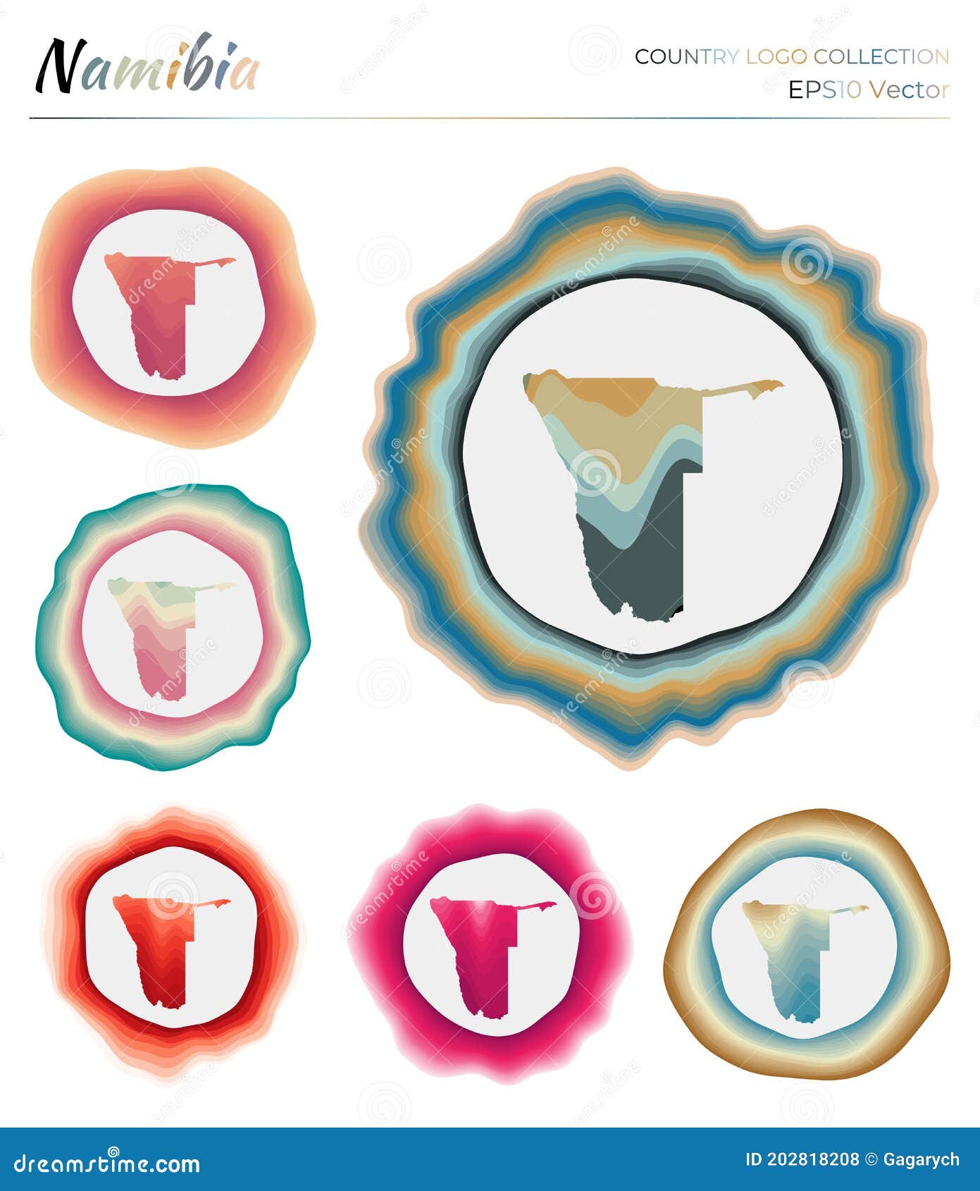 Namibia logo collection. stock illustration. Illustration of gradient ...