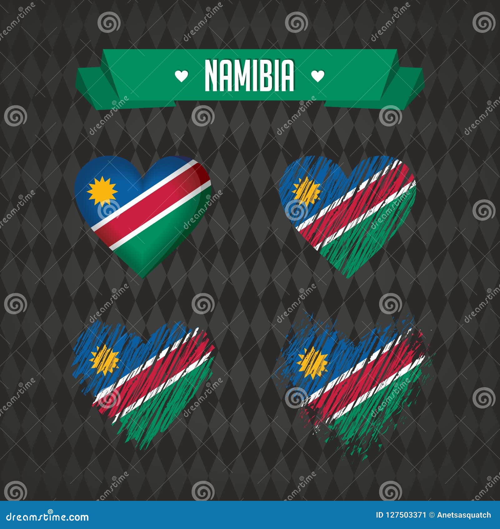 Namibia with Love. Design Vector Broken Heart with Flag Inside. Stock ...