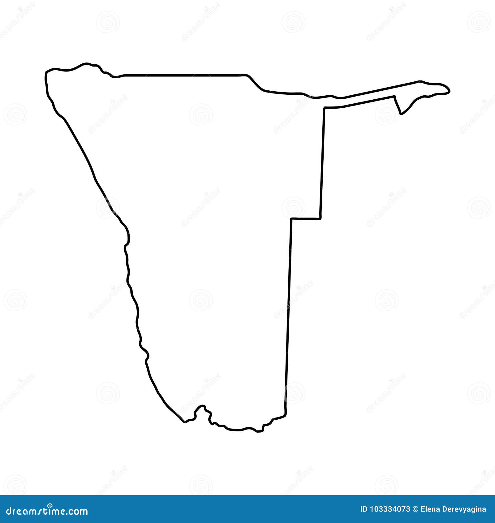 Namibia Map of Black Contour Curves of Illustration Stock Illustration ...