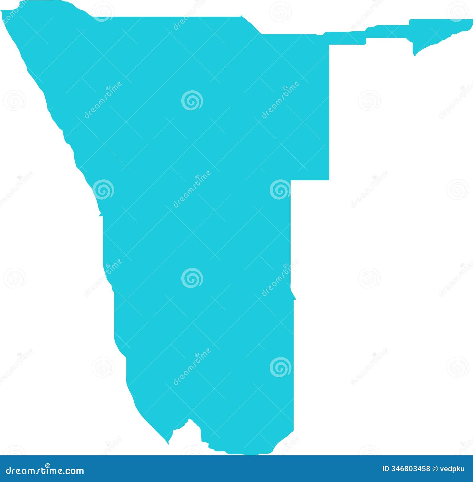 Namibia MAP in Blue, Country Map, Namibia, Border Map, Border Line of ...