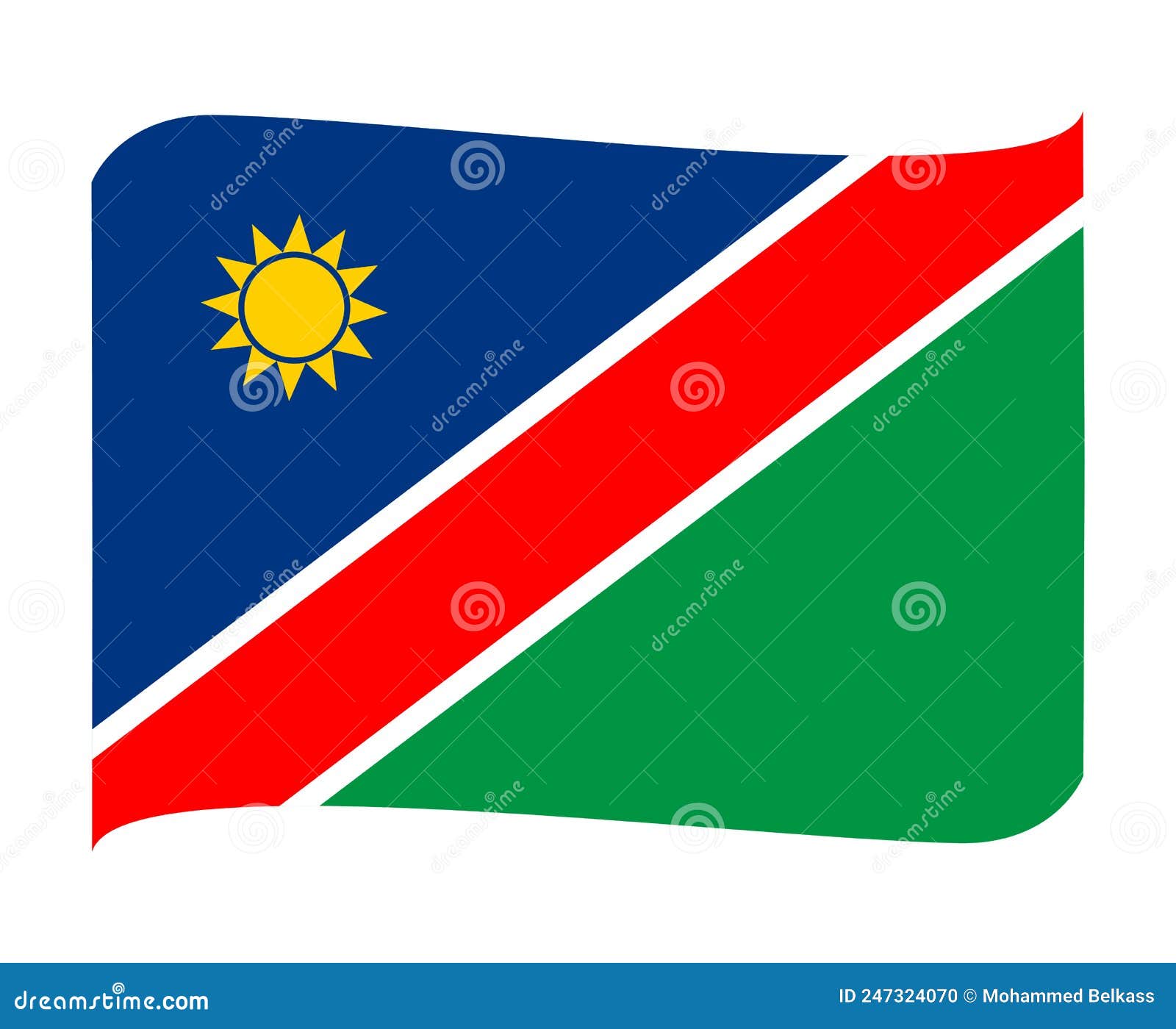 Namibia Flag National Africa Emblem Ribbon Icon Stock Illustration ...
