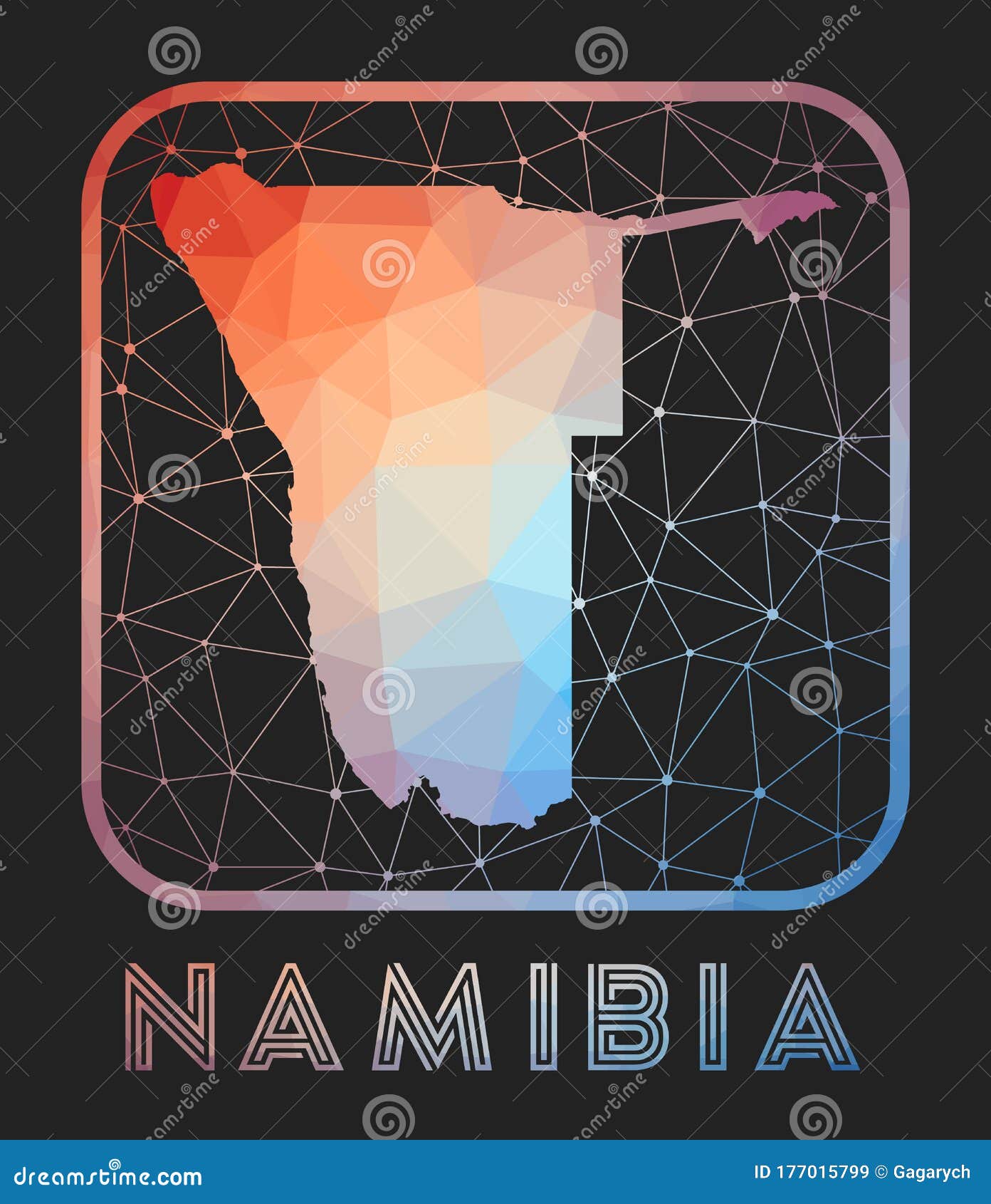 Namibian Low Poly Regions. Cartoon Vector | CartoonDealer.com #188493871