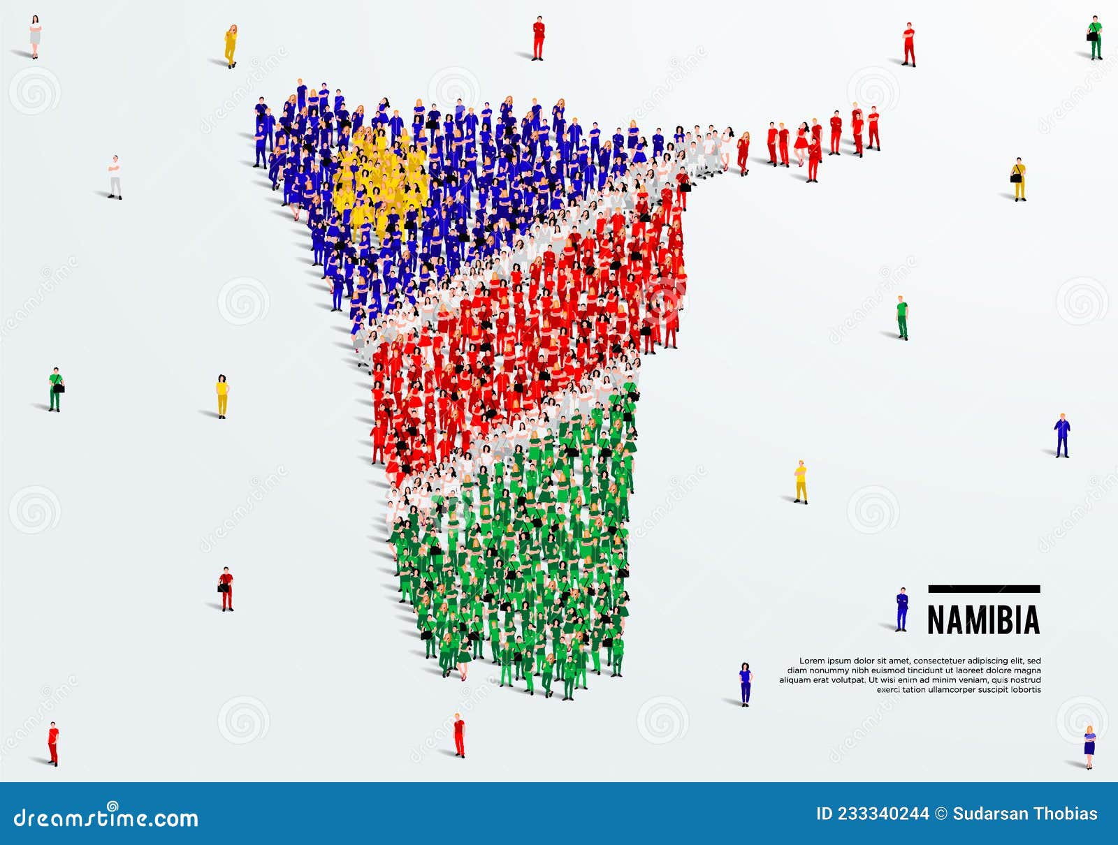 Namibia People Icon Map. Stylized Vector Silhouette Of Namibia ...