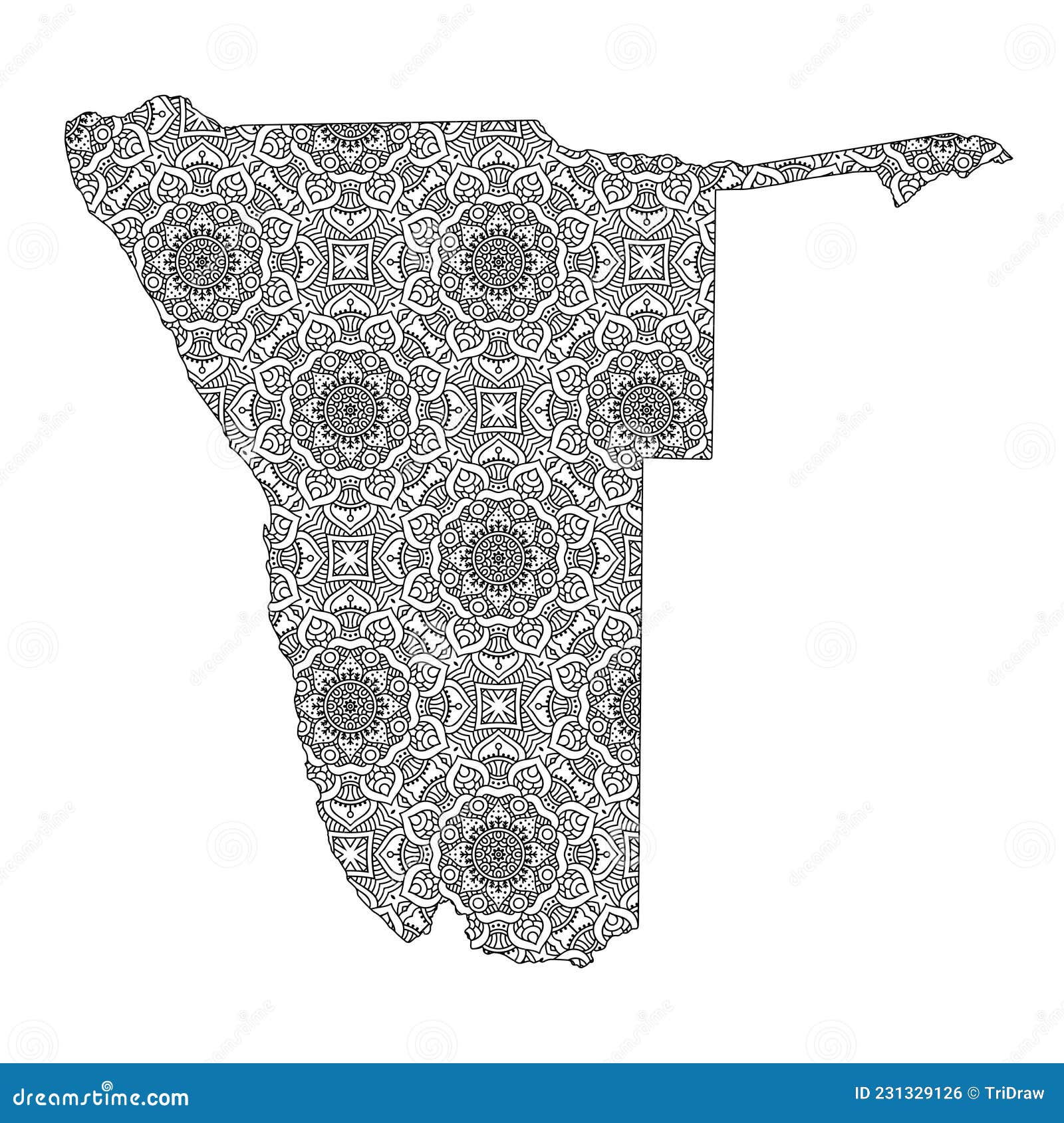 Namibia Map with Mandala Design Stock Vector - Illustration of world ...