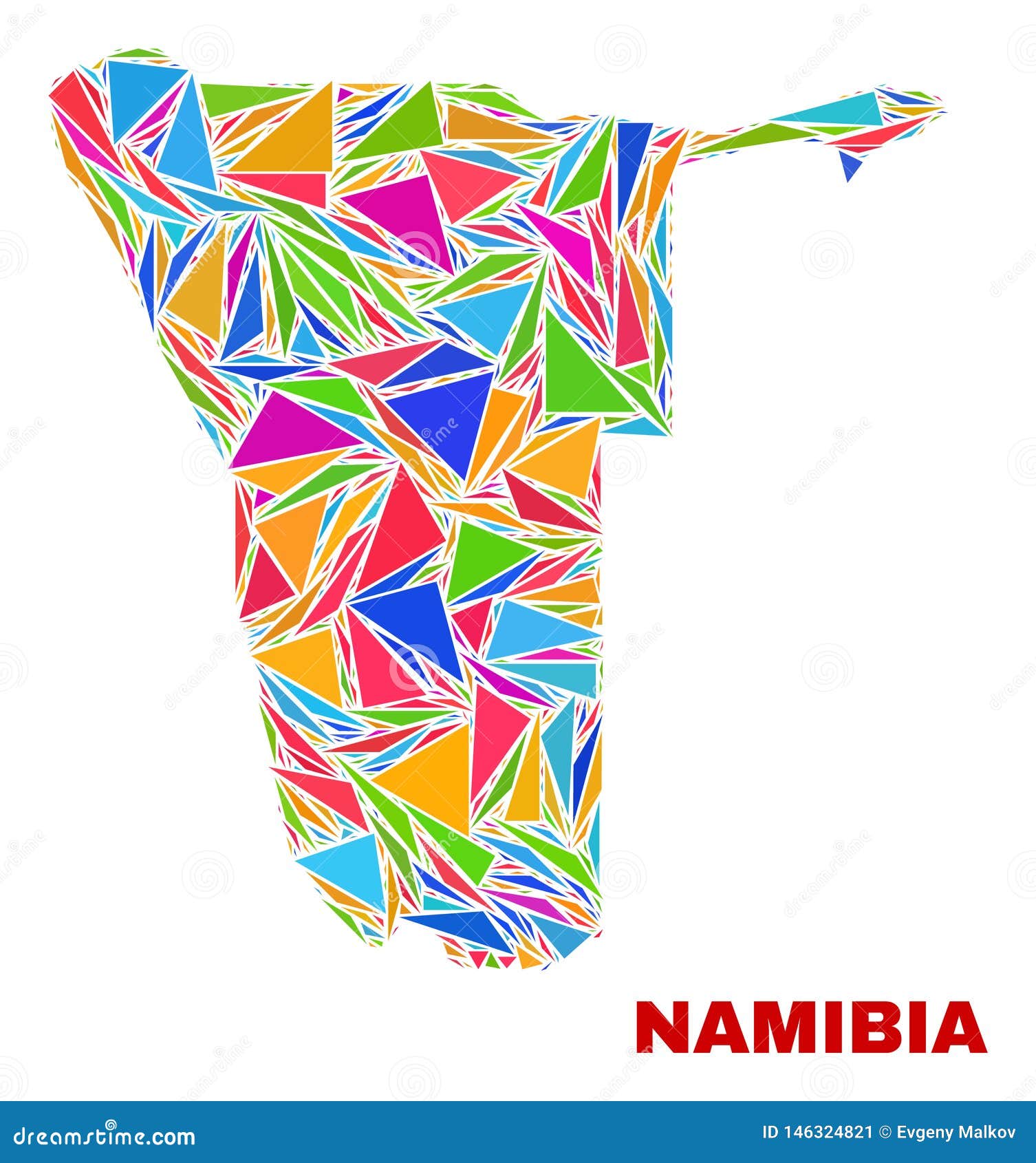 Namibia Map - Mosaic of Color Triangles Stock Vector - Illustration of ...