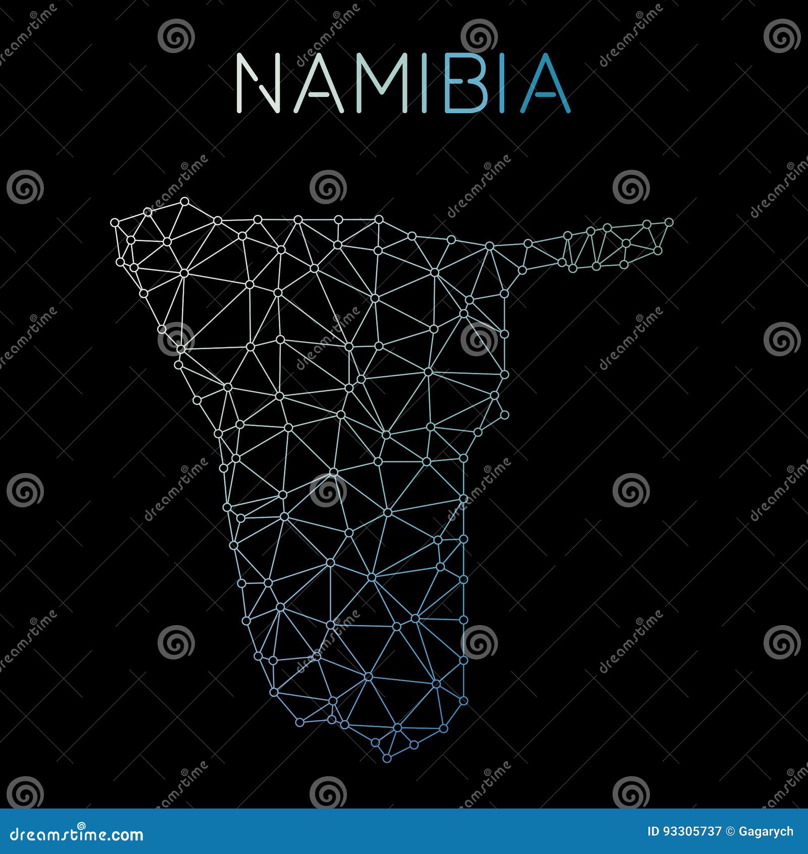 Namibia Network Map. Cartoon Vector | CartoonDealer.com #93305737