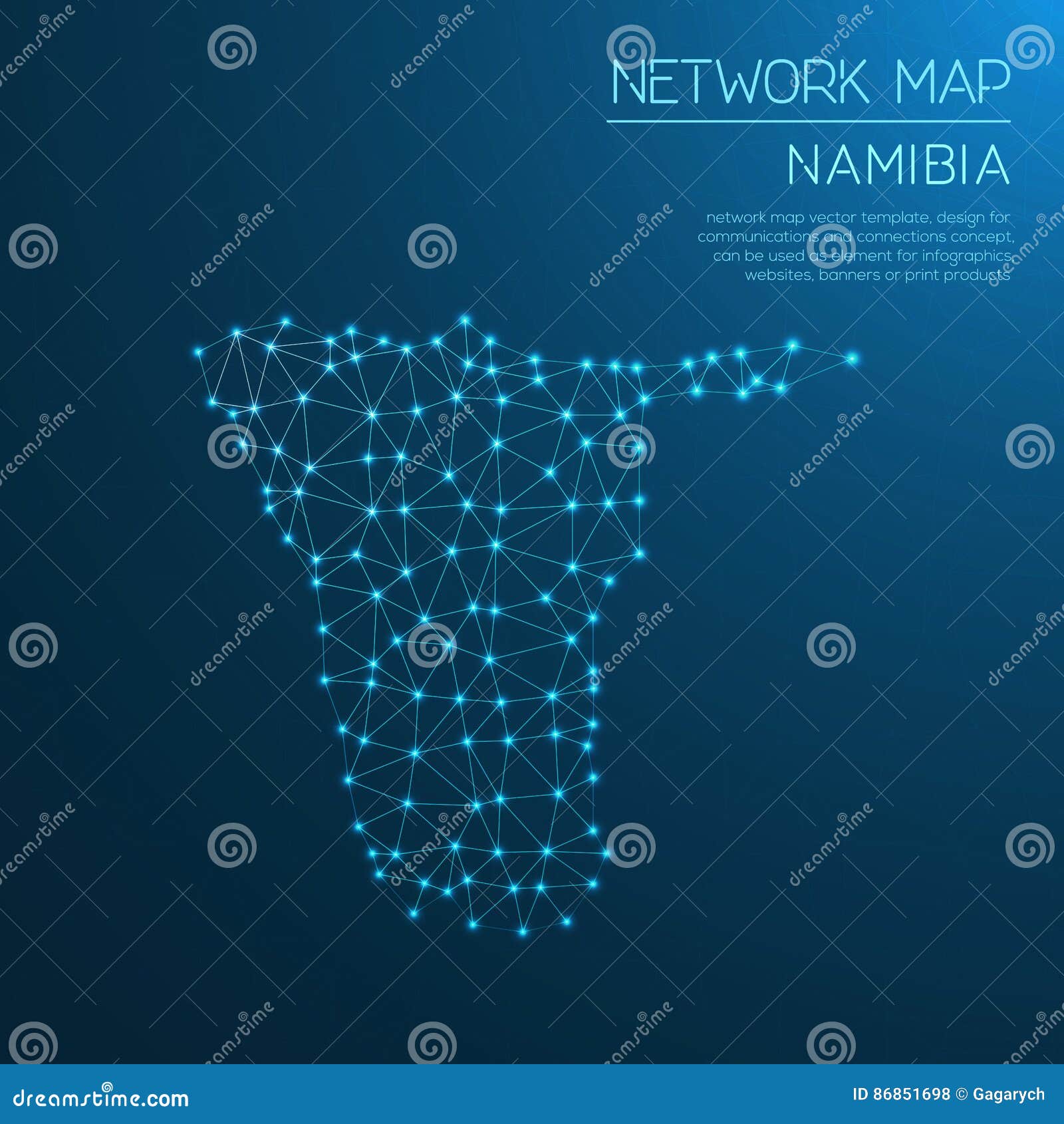 Namibia Network Map. Cartoon Vector | CartoonDealer.com #93305737