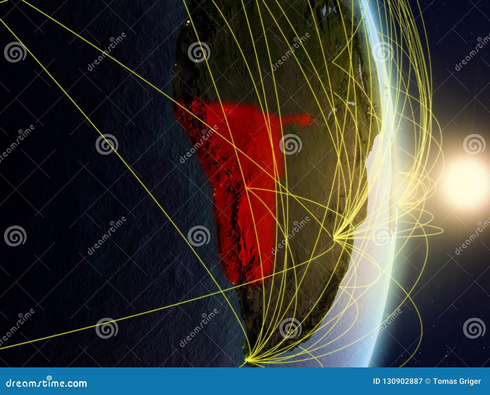 Namibia on Networked Planet Earth Stock Image - Image of world, country ...