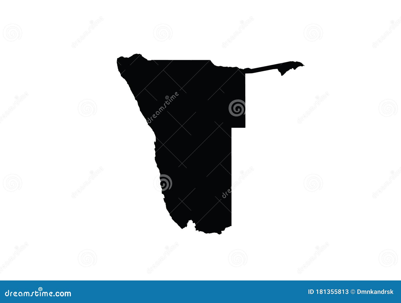 Namibia Outline Map Country Shape Stock Vector - Illustration of border ...